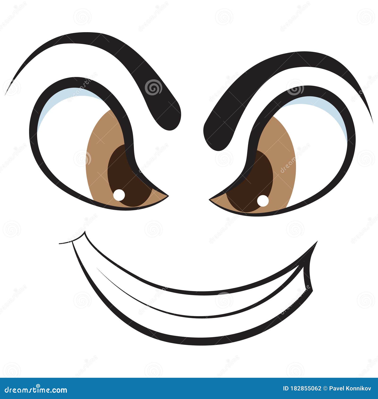 Evil Emotion in Cartoon Style. Stock Vector - Illustration of ...