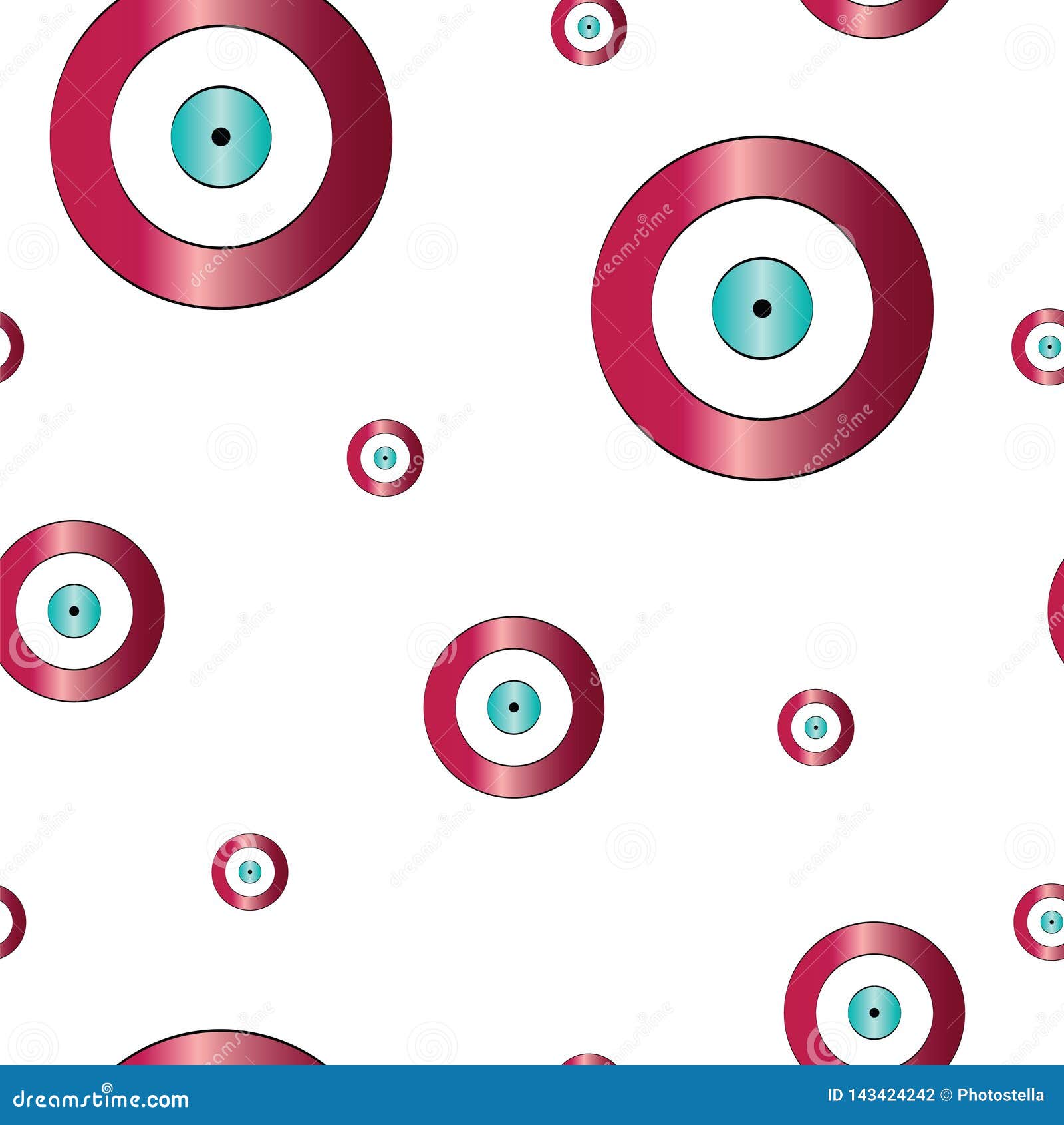 Seamless Pattern with Red Evil Eye Vector Stock Vector - Illustration ...