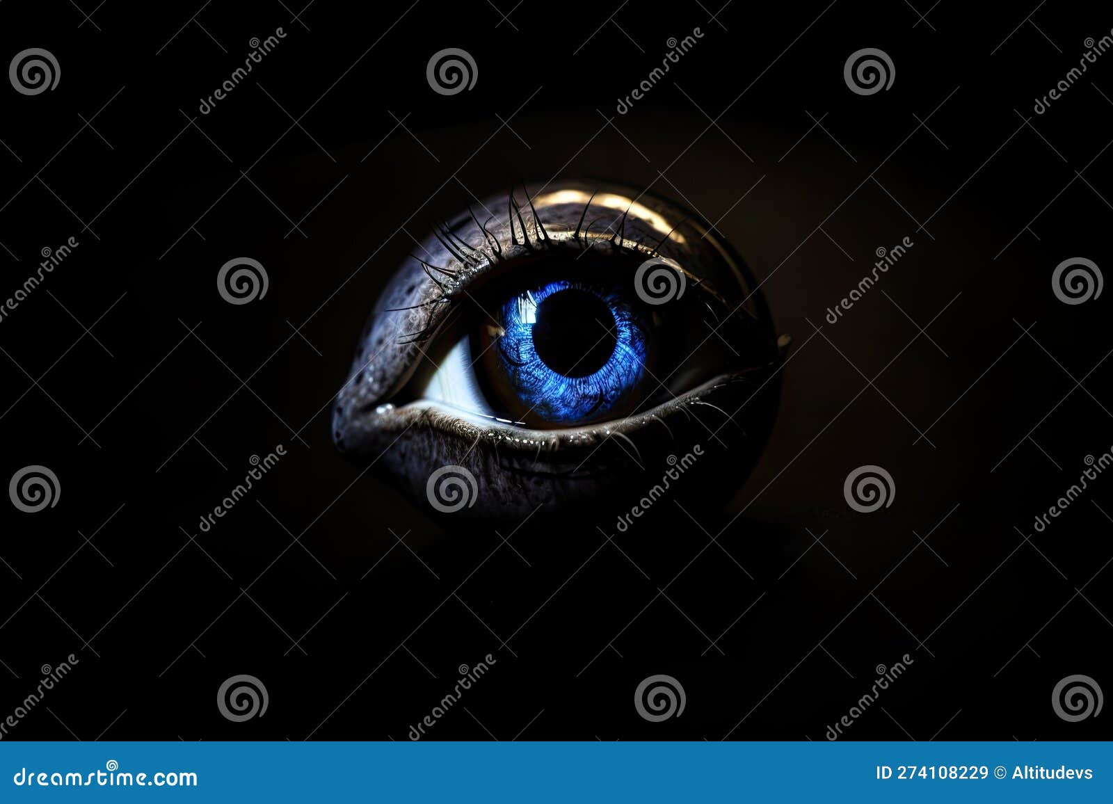 Evil Eye on a Black Background, with Dramatic Lighting Stock Image ...