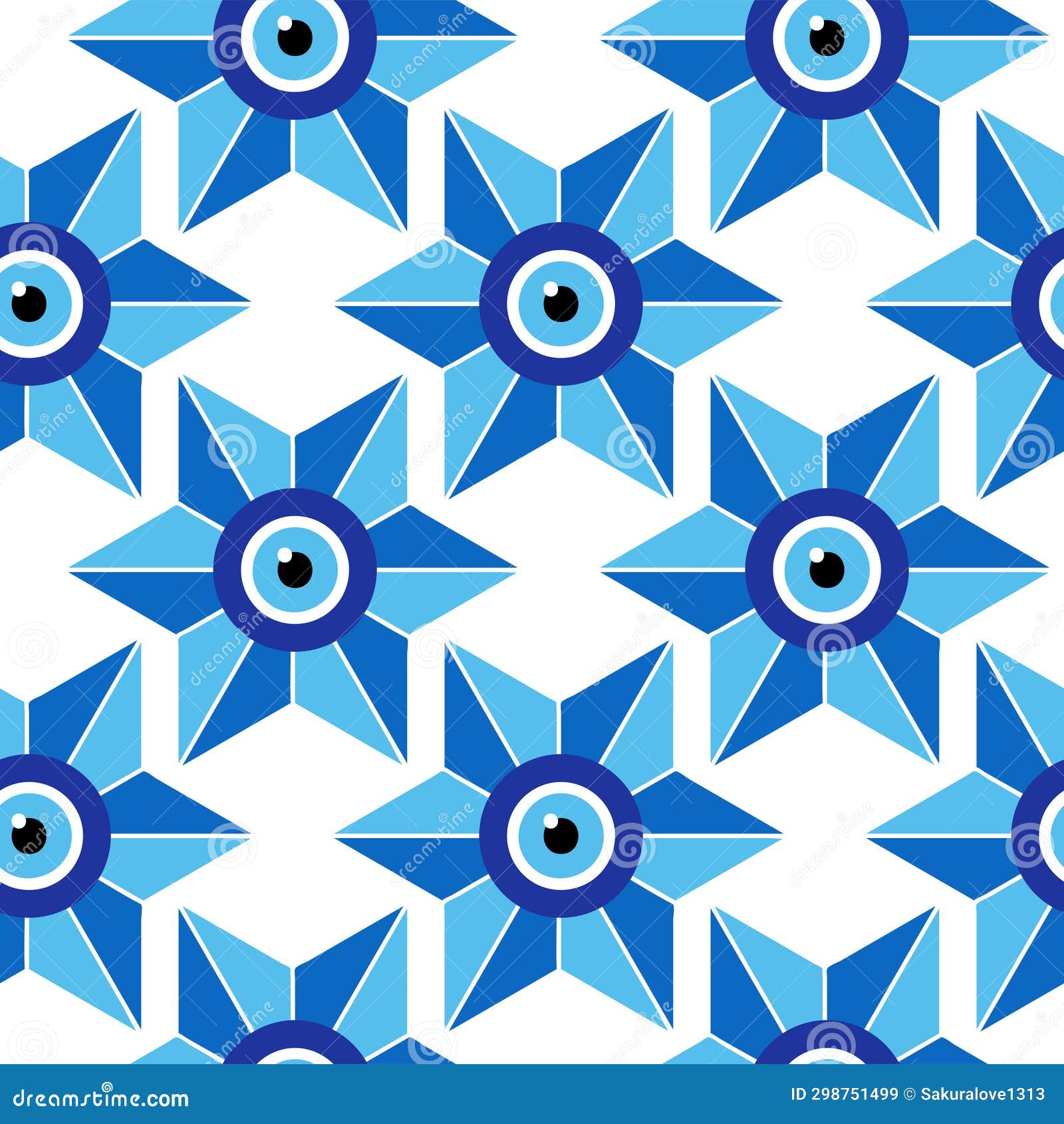 Evil Eye Magic Seamless Pattern. Symbol of Protection, Turkish Souvenir ...