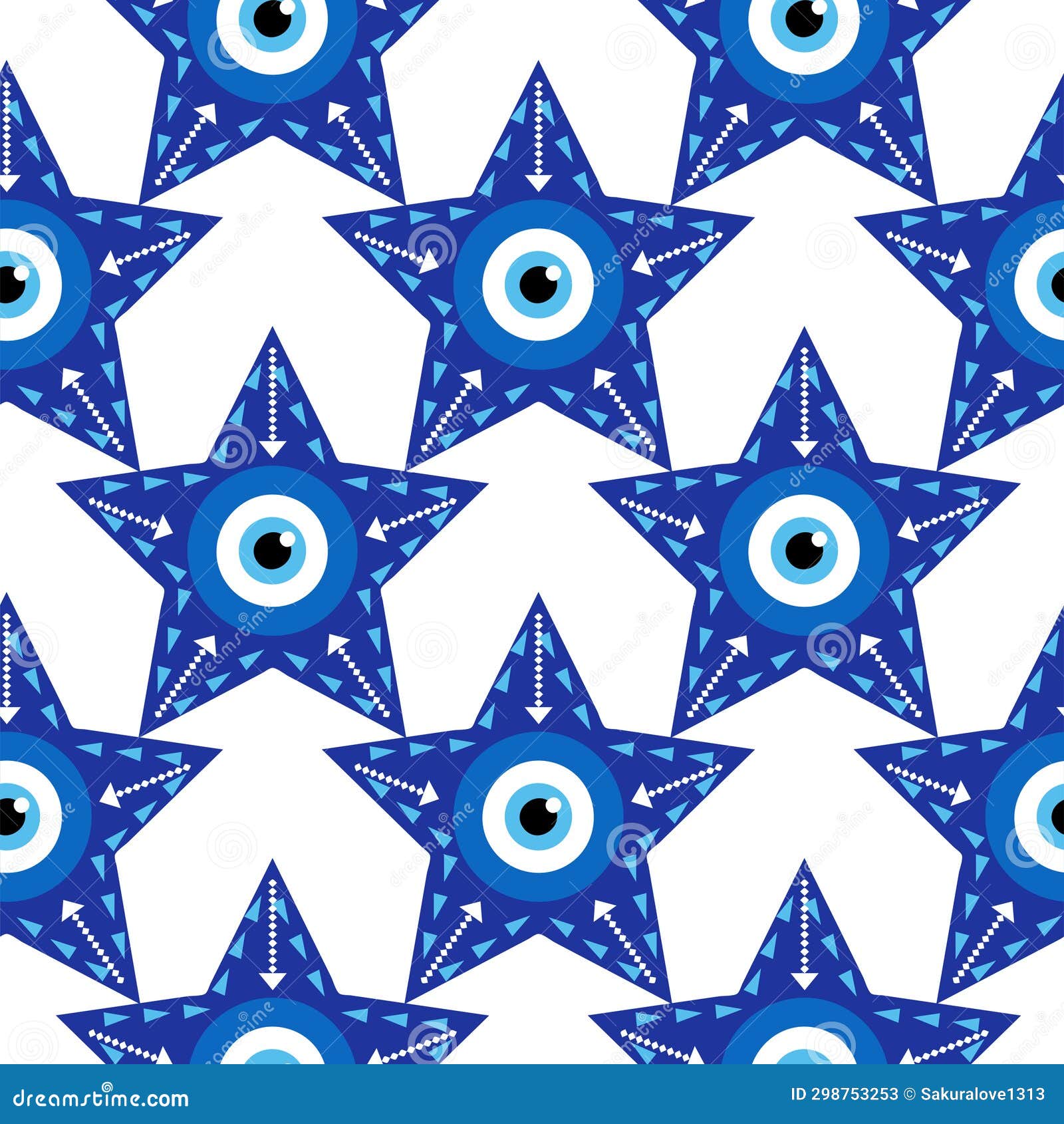 Evil Eye Magic Seamless Pattern. Symbol of Protection, Turkish Souvenir ...