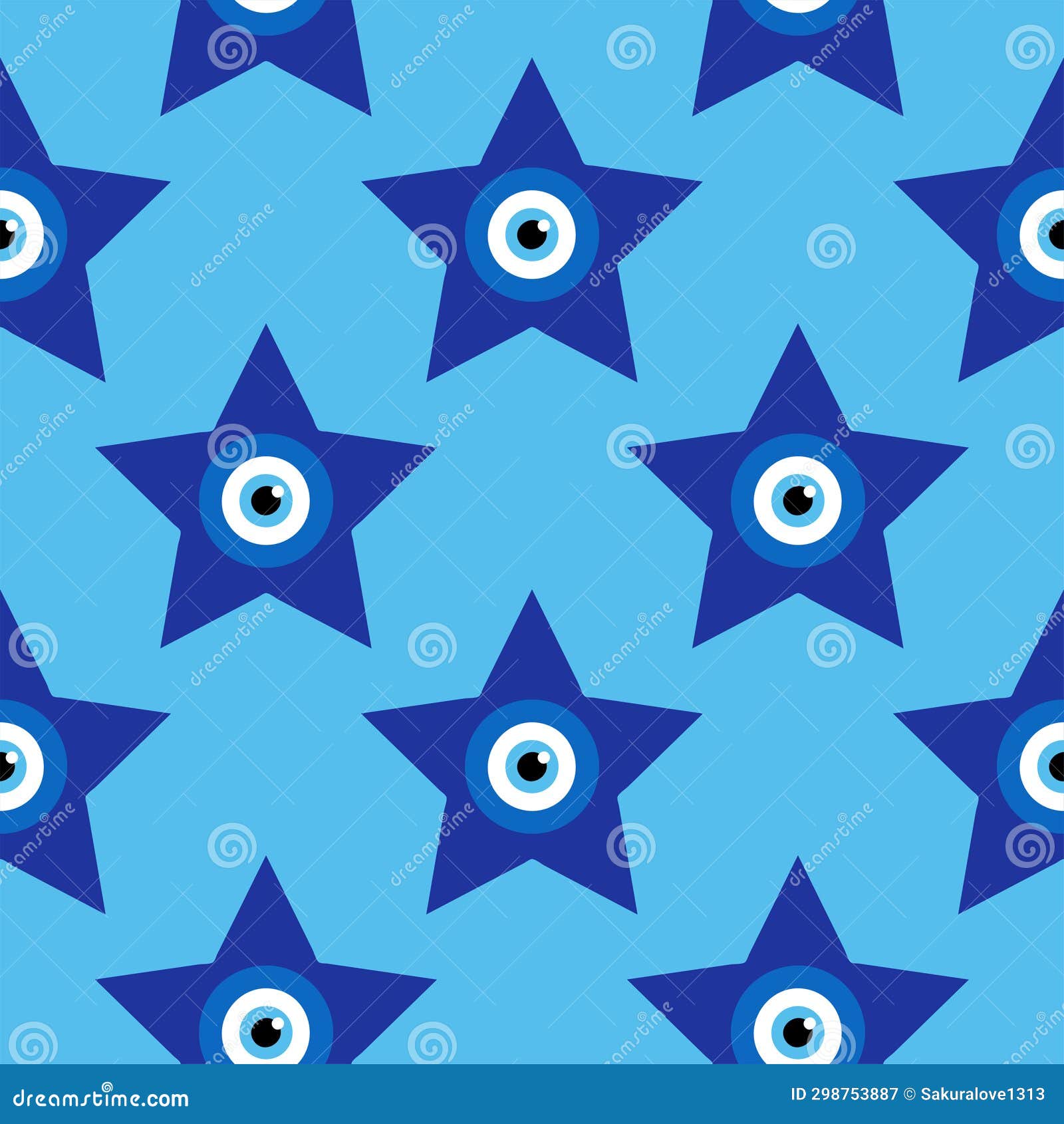 Evil Eye Magic Seamless Pattern. Symbol of Protection, Turkish Souvenir ...