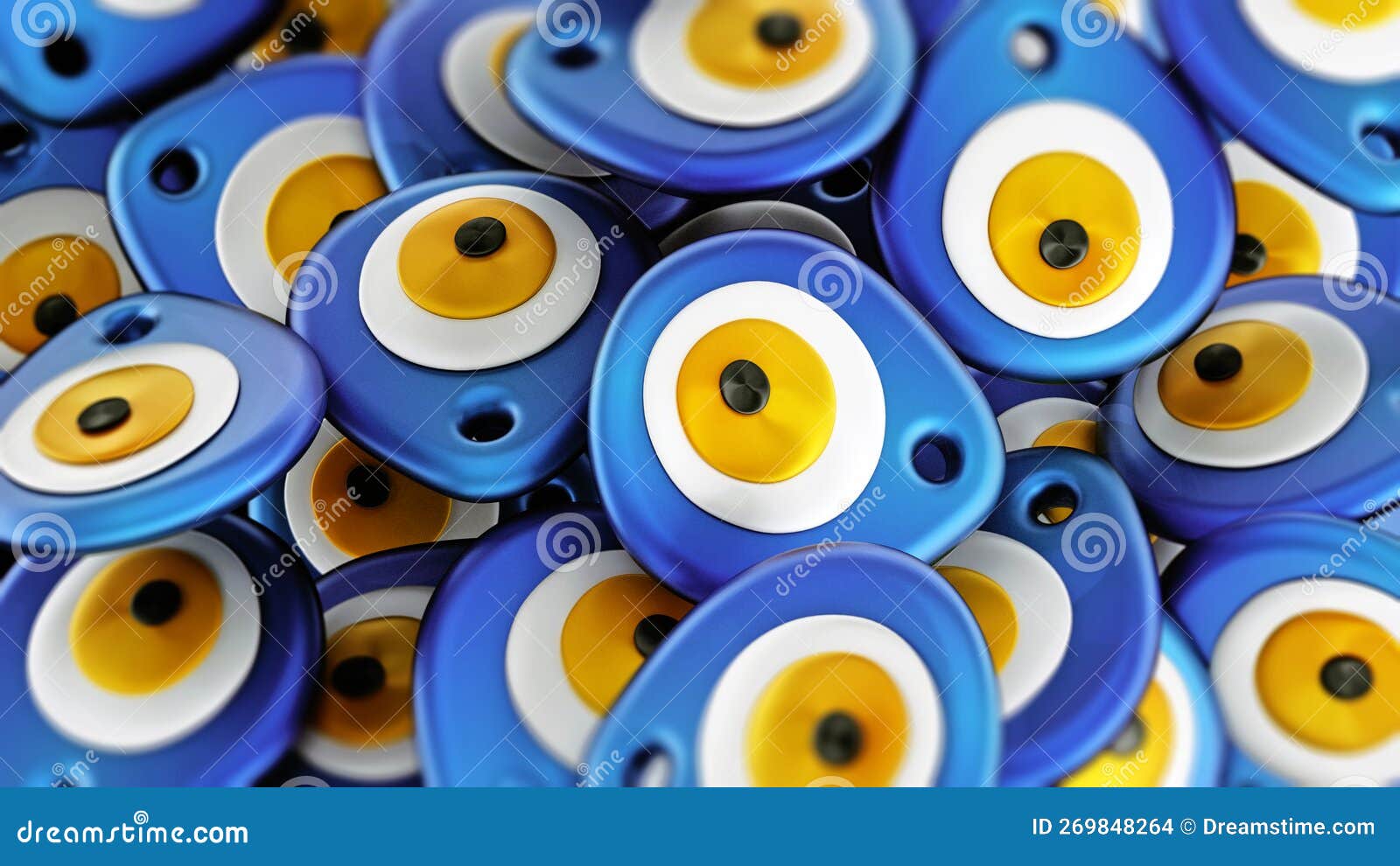 Evil Eye or Nazar Amulet Stack. 3D Illustration Stock Illustration ...