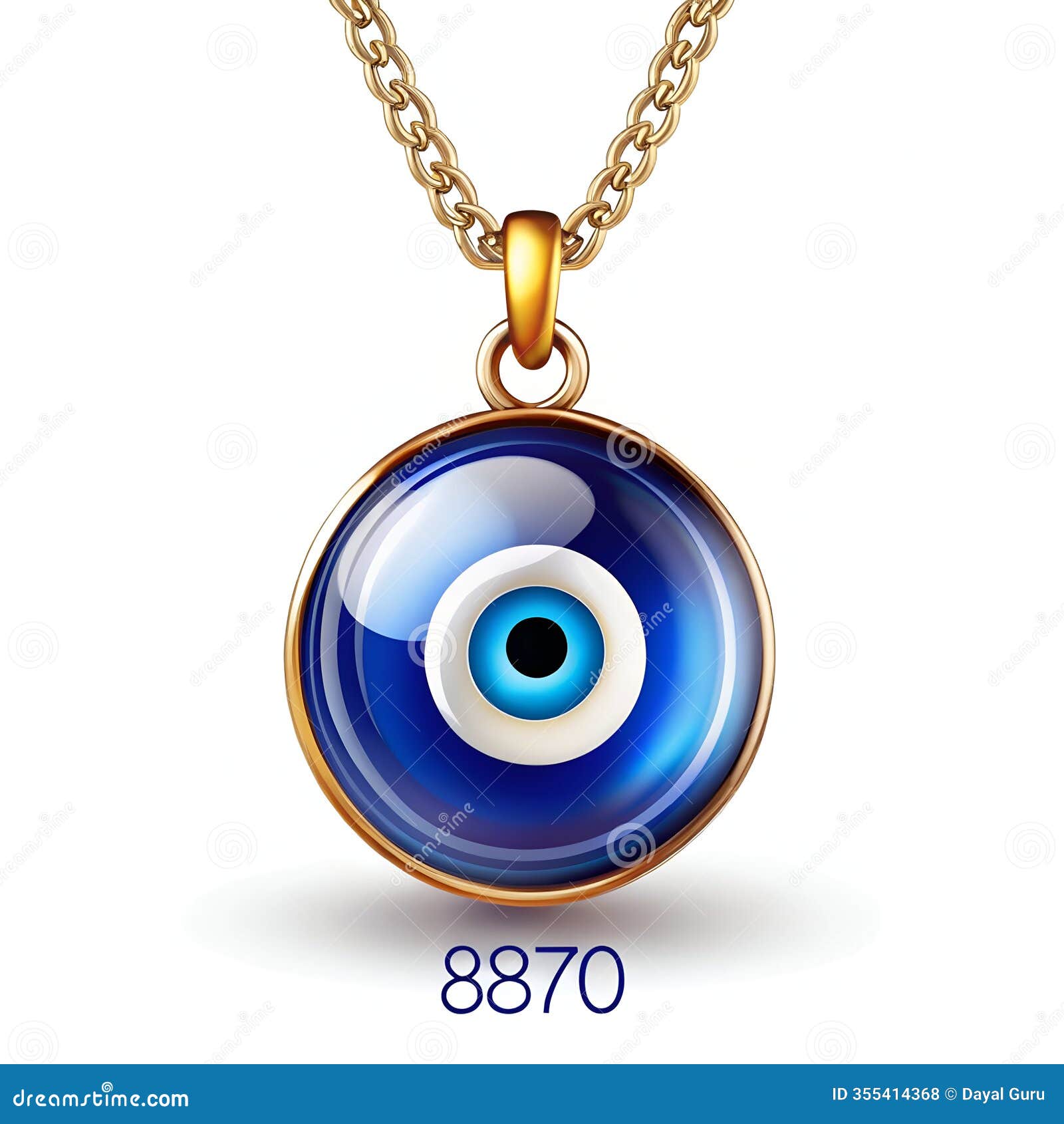 Evil Eye Necklace Isolated on Transparent Background Stock Illustration ...