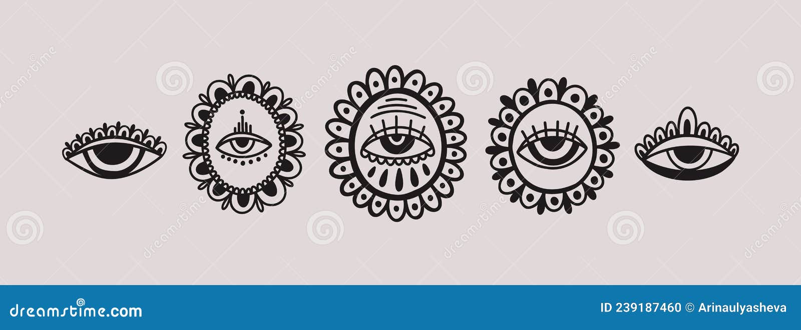 Evil Eye Third Element Hand Drawn.Esoteric Mystic Symbol,authentic Icon ...