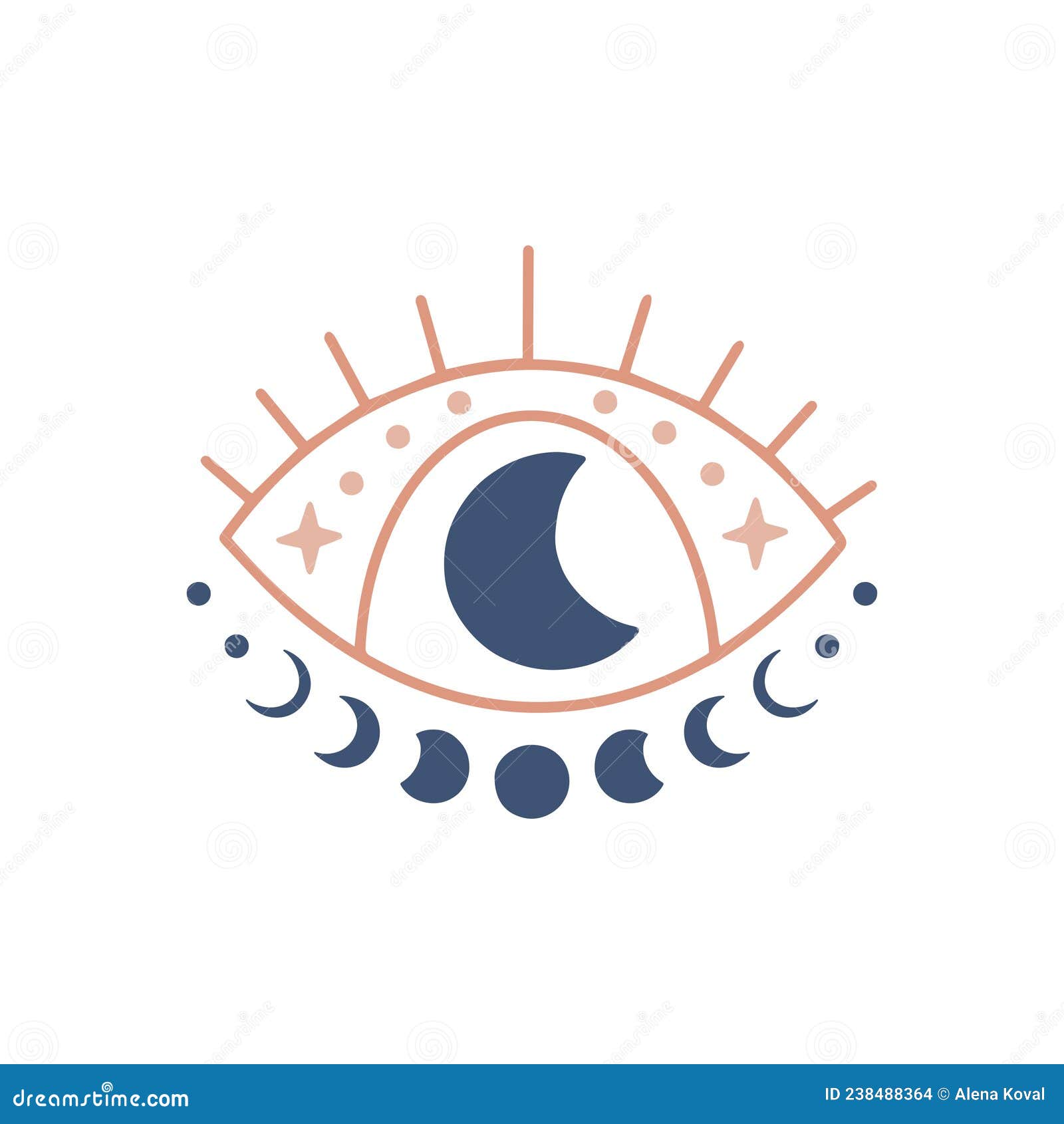 Evil Eye Vector Flat Illustration. Stock Vector - Illustration of ...