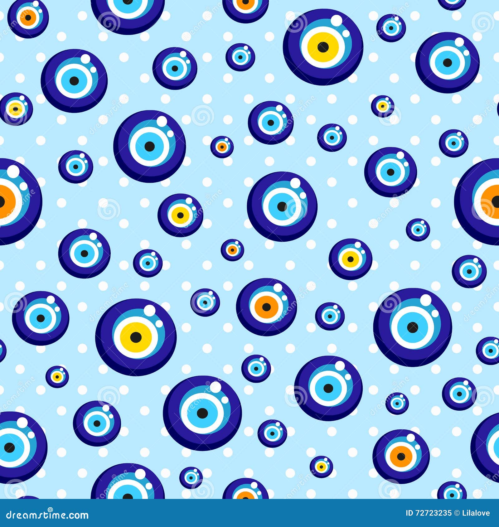 Evil eye vector pattern. stock vector. Illustration of colorful - 72723235