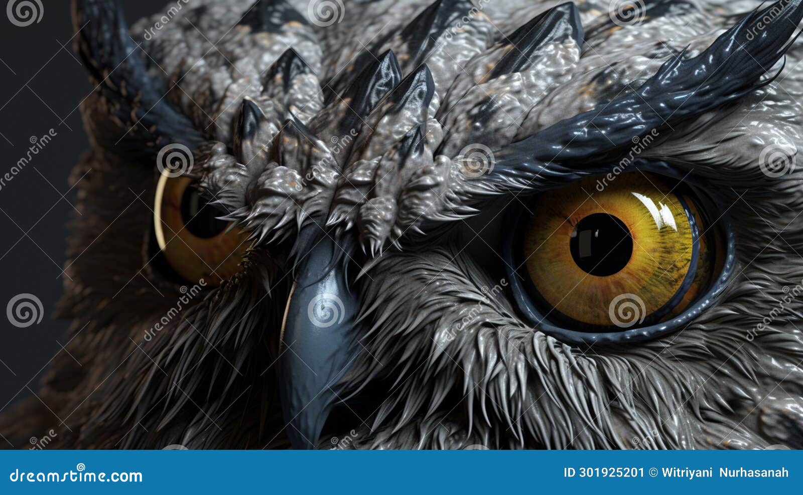 The Evil Eyes. ( Eagle Owl, Bubo Bubo) Stock Illustration ...