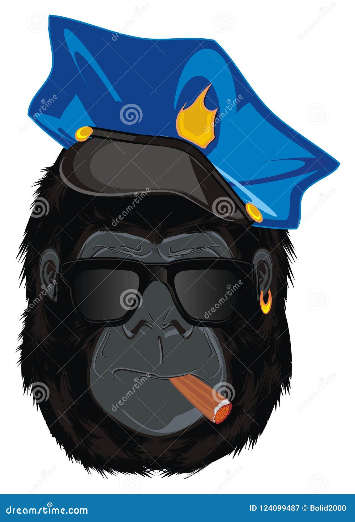 Monkey-policeman Arresting Hooligans Royalty-Free Stock Photo ...