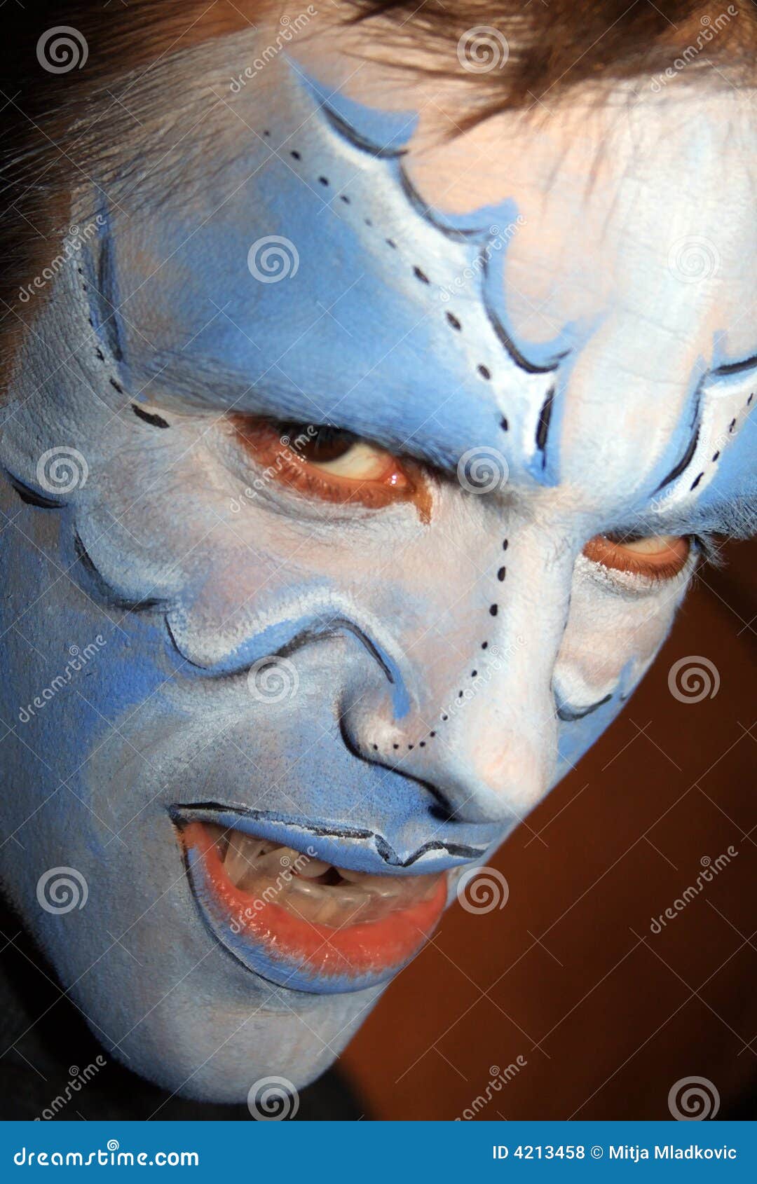 Evil face makeup stock photo. Image of costume, cosmetics - 4213458