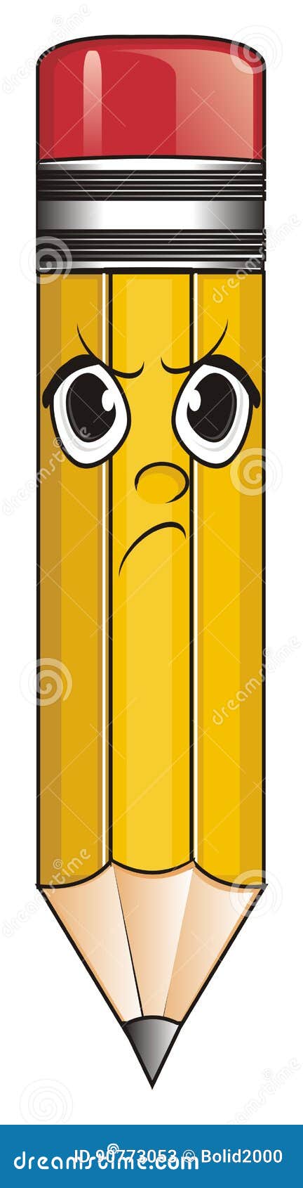 Evil face of pencil stock illustration. Illustration of cartoon - 90773053