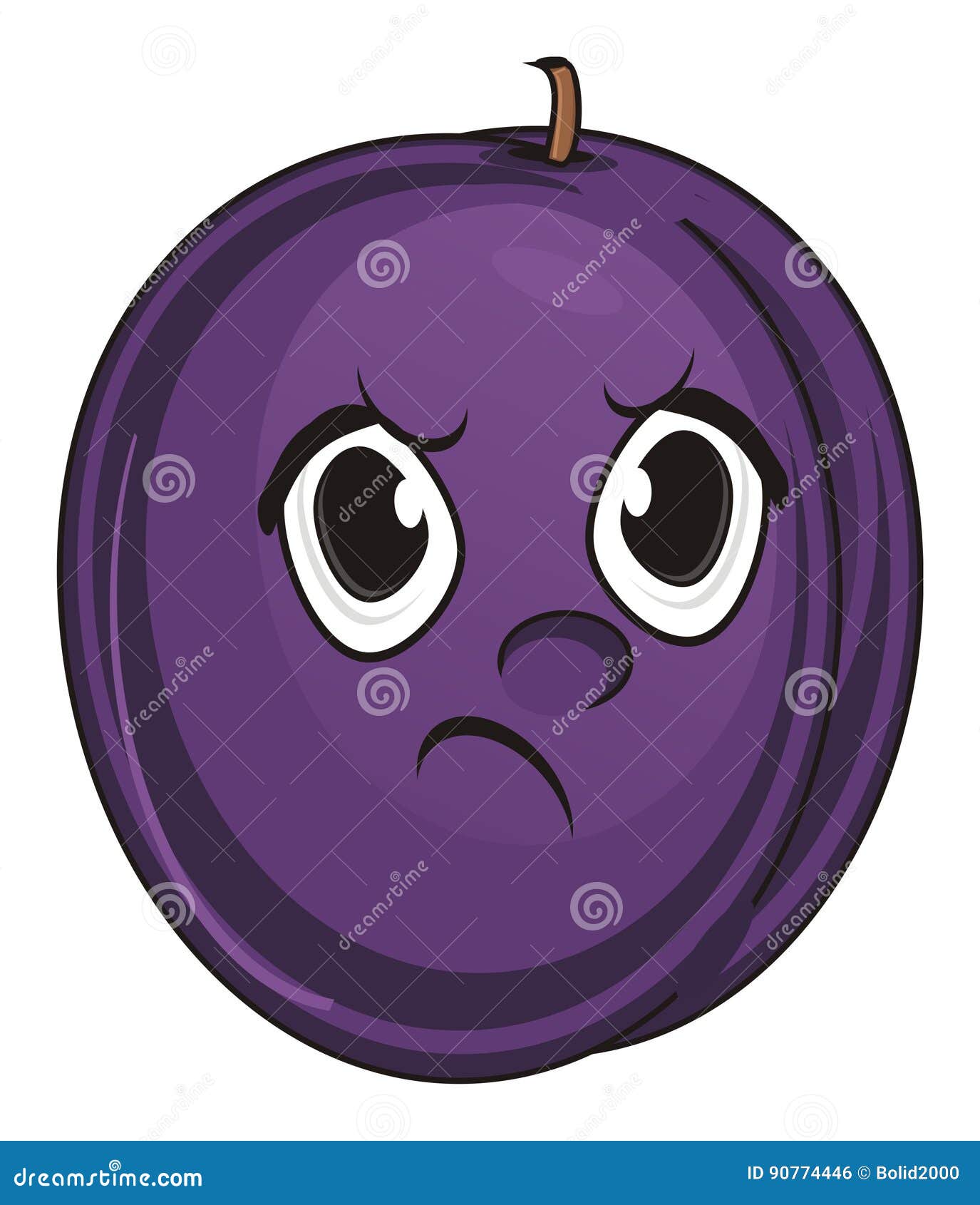 Evil face of plum stock illustration. Illustration of fresh - 90774446
