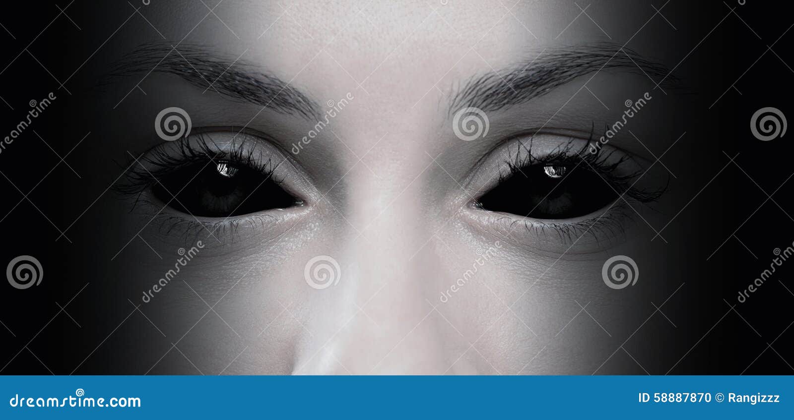 Evil female eyes stock photo. Image of close, gothic - 58887870