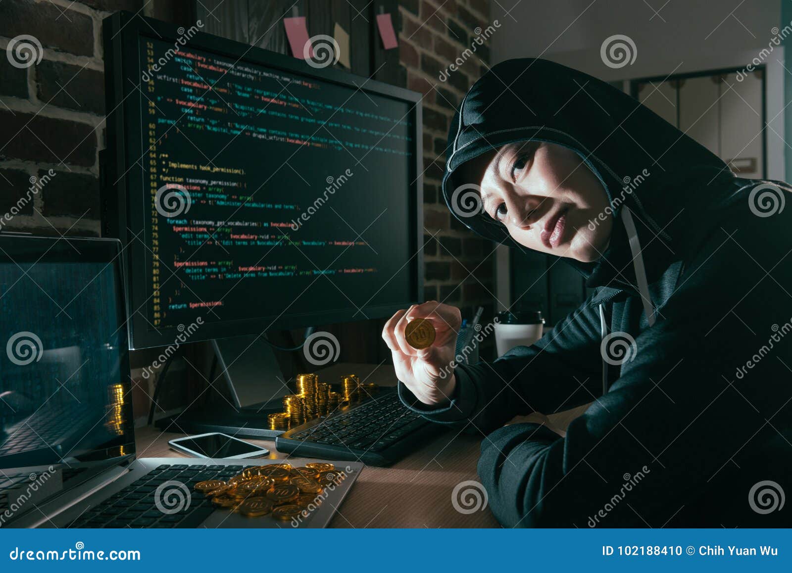 Evil Hacker Trying To Scam People Online Stock Image | CartoonDealer ...
