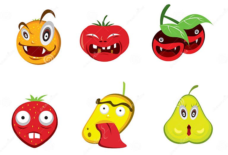 Evil Fruits stock vector. Illustration of strange, ugly - 21562882