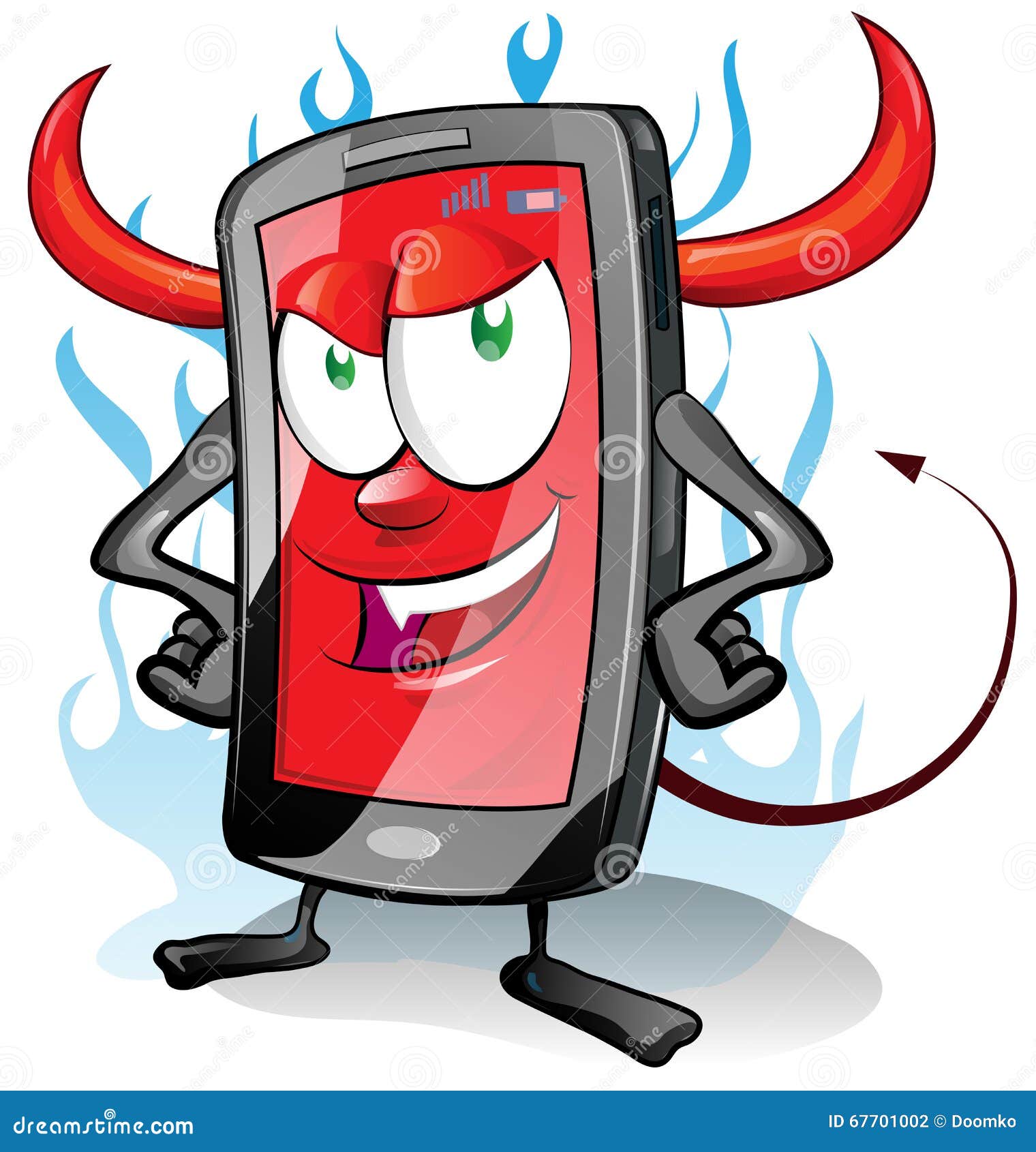 Evil fun mobile cartoon stock vector. Illustration of icon - 67701002