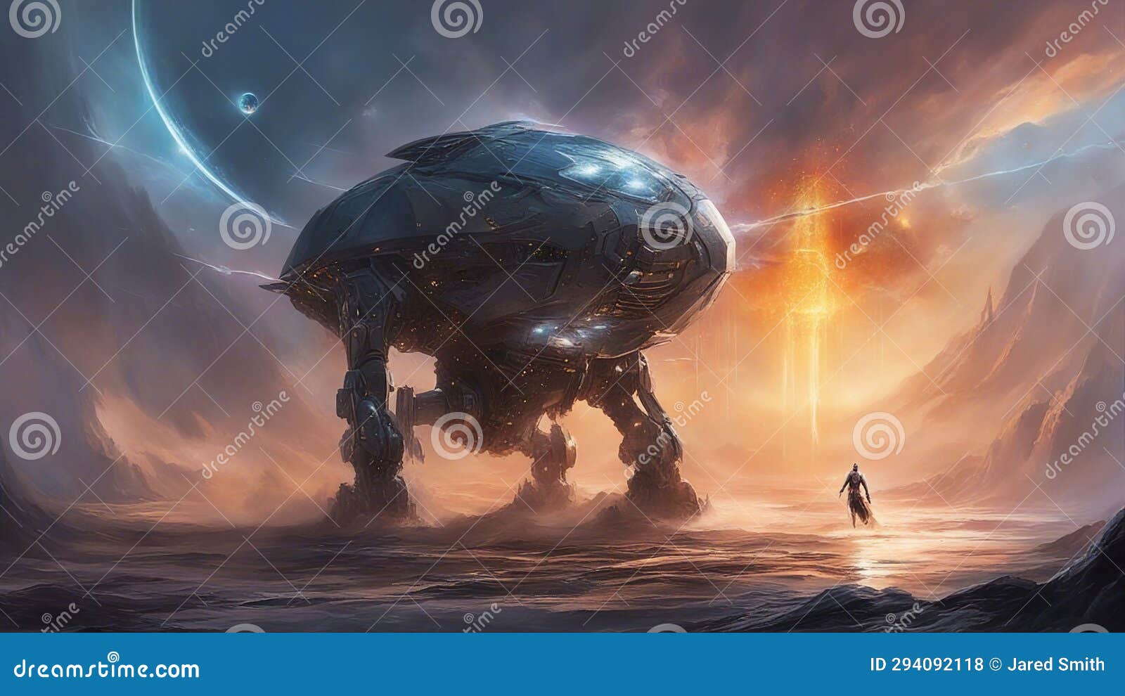 Evil Future Alien Planet in Space, Evil Artificial Intelligence AI ...