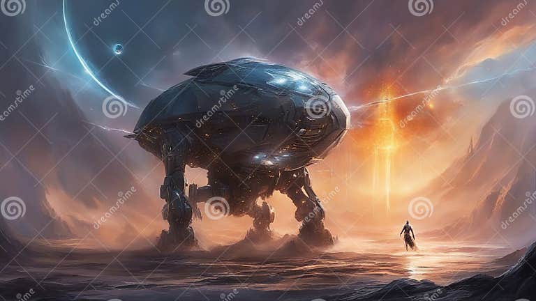 Evil Future Alien Planet in Space, Evil Artificial Intelligence AI ...