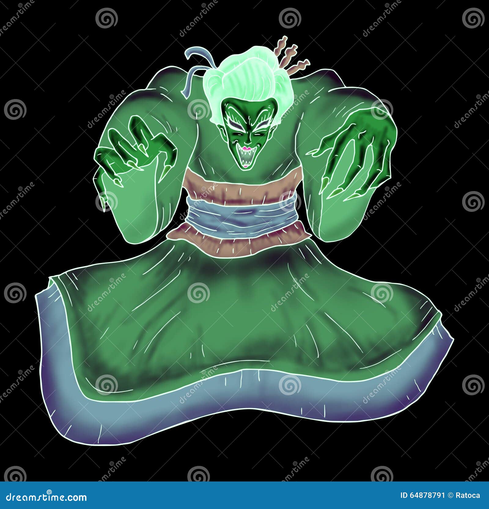 Evil geisha stock illustration. Illustration of death - 64878791