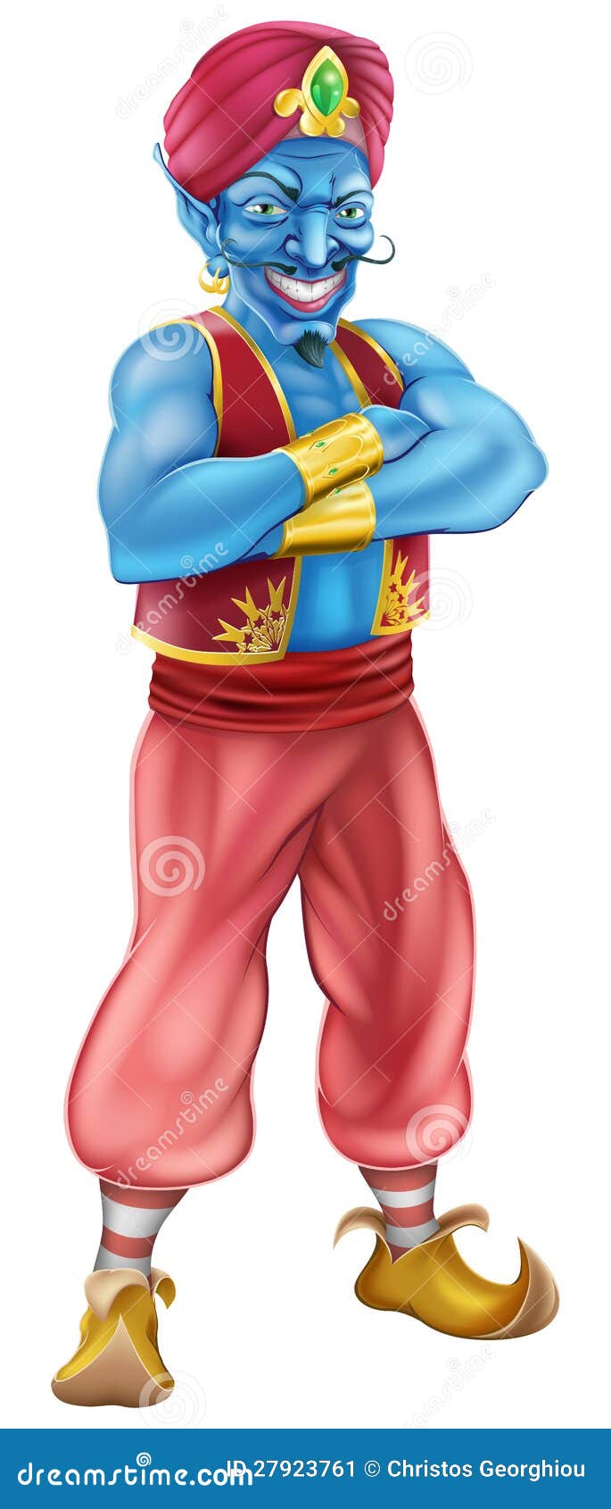 Evil genie standing stock vector. Illustration of artwork - 27923761