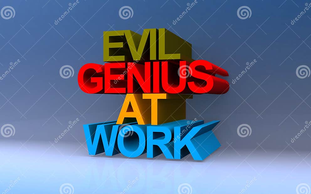 Evil Genius at Work on Blue Stock Illustration - Illustration of ...