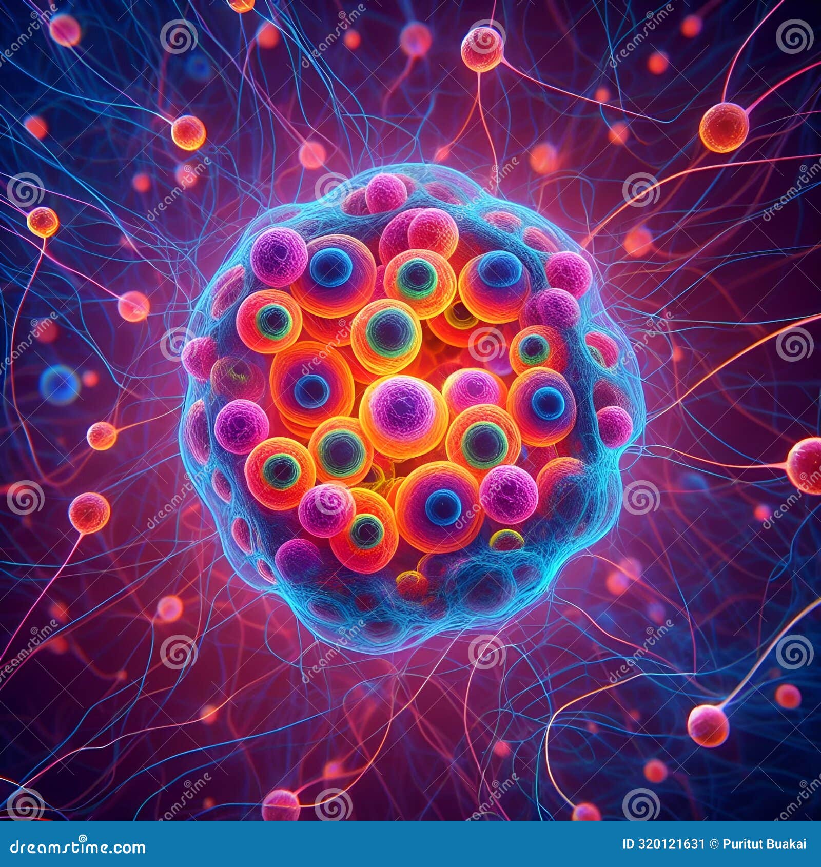 Evil Germs with Beautiful Colors. Stock Image - Image of biology ...