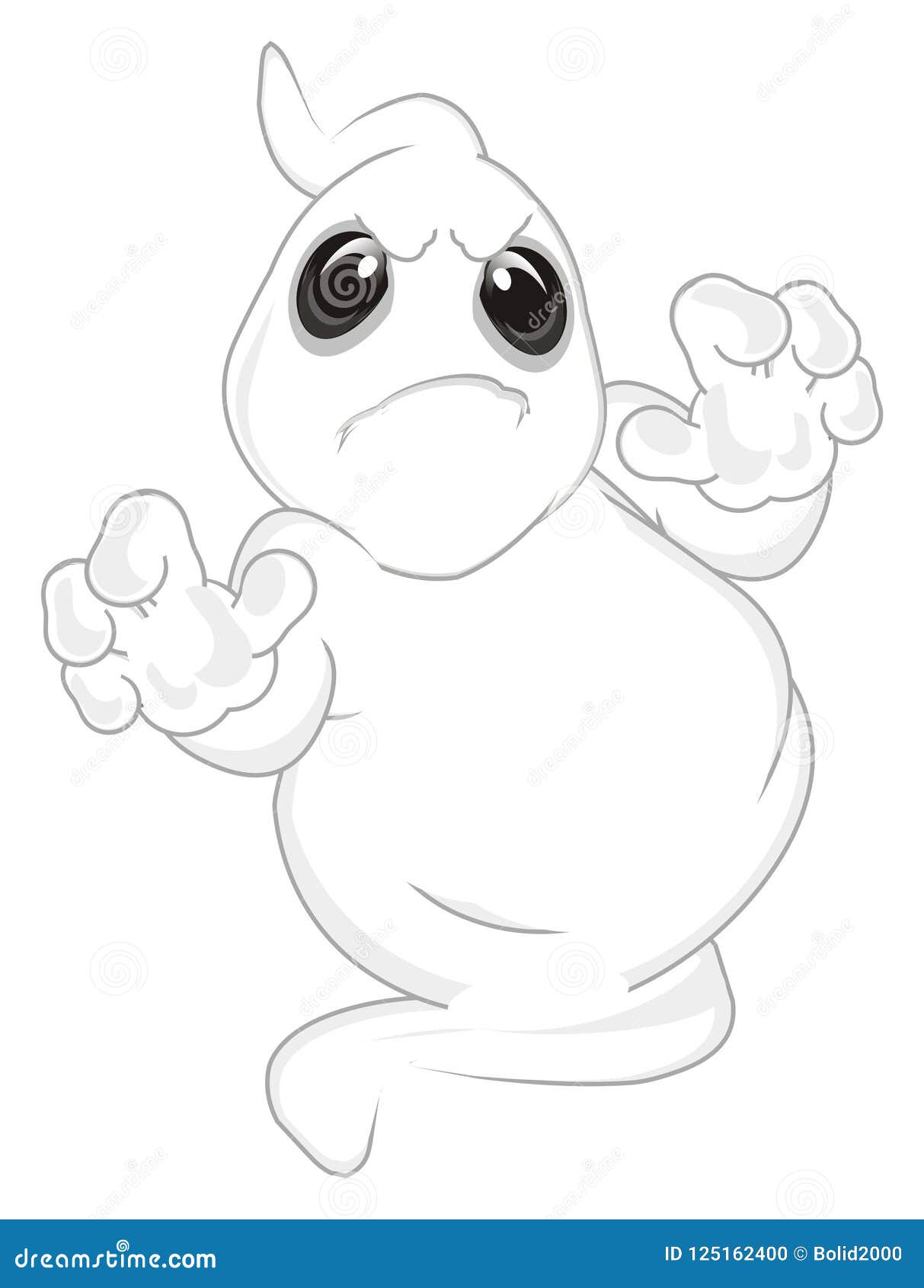 A Ghost Flying In The Sky Looks Scary Vector Or Color Illustration ...