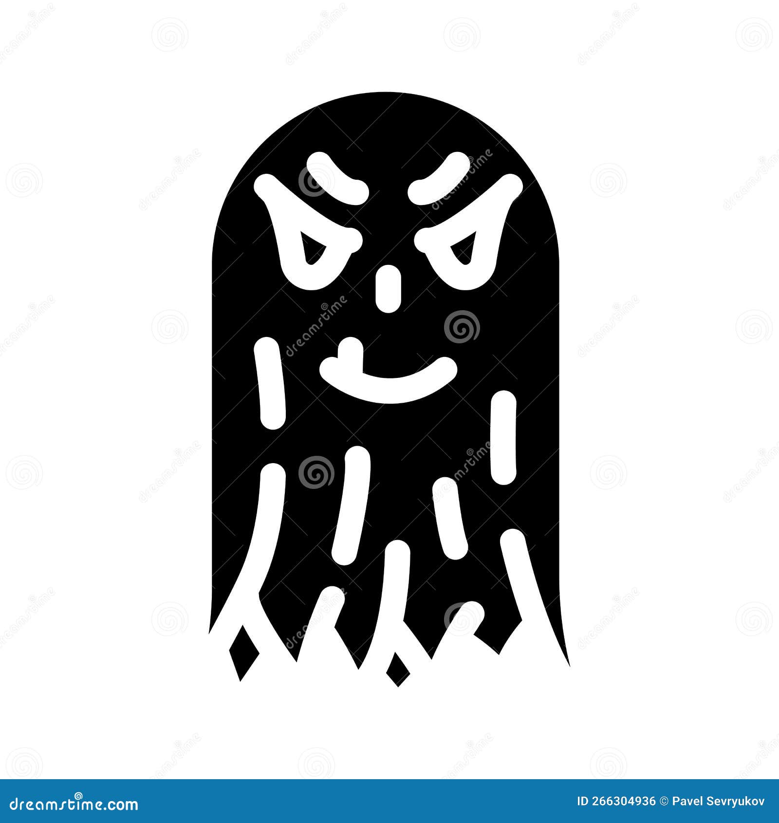 Evil Ghost Glyph Icon Vector Illustration Stock Illustration ...