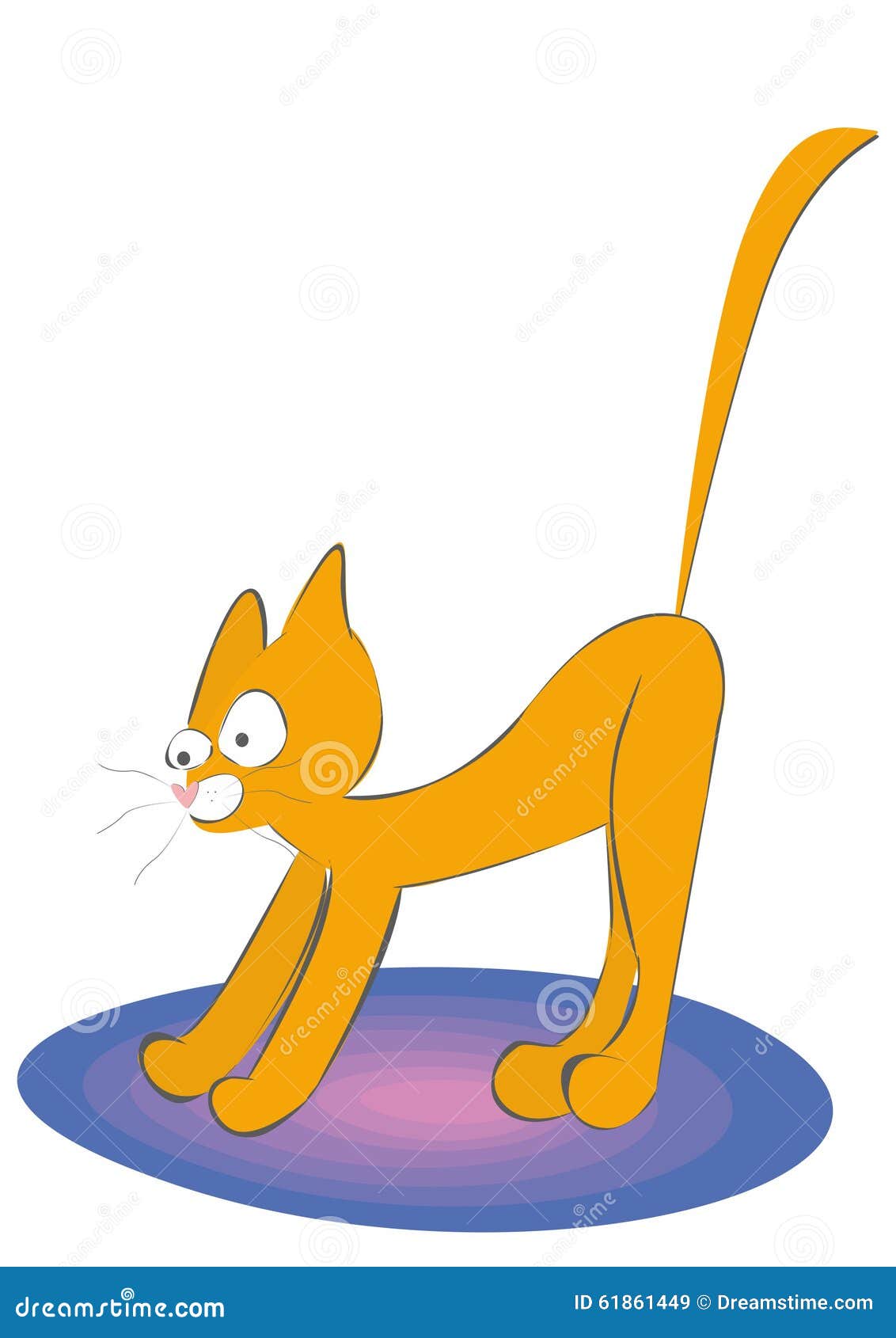 The Ginger Cat Is In Shock Coloring Page Vector Illustration ...