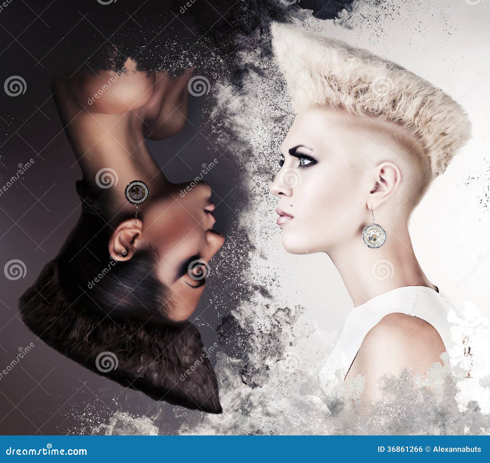 Evil and good beautiful stock photo. Image of devil, female - 36861266