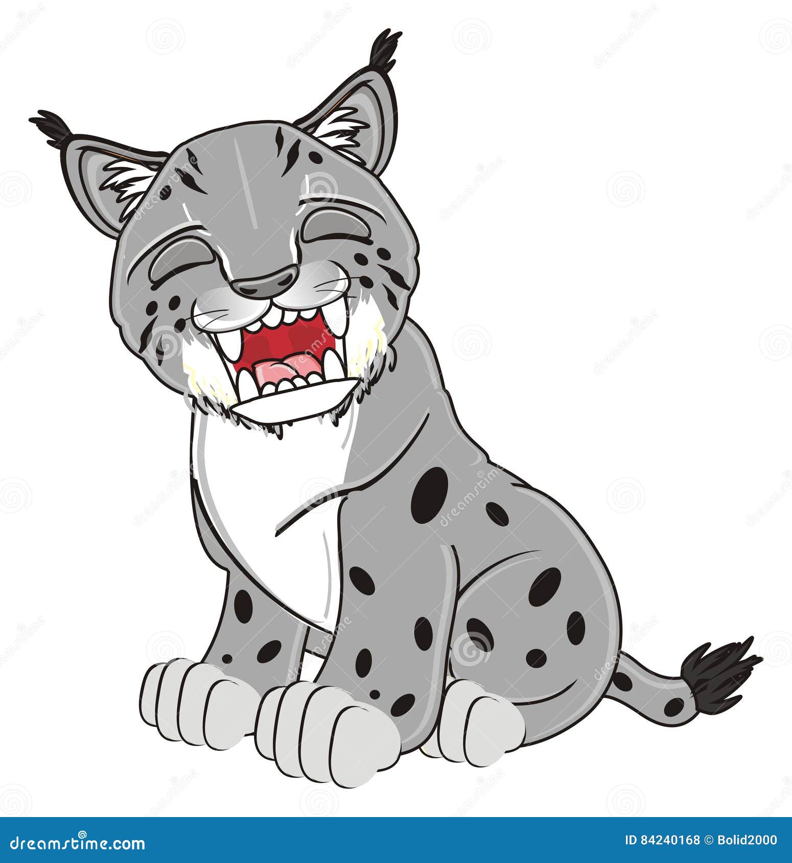 Evil gray lynx stock illustration. Illustration of cartoon - 84240168