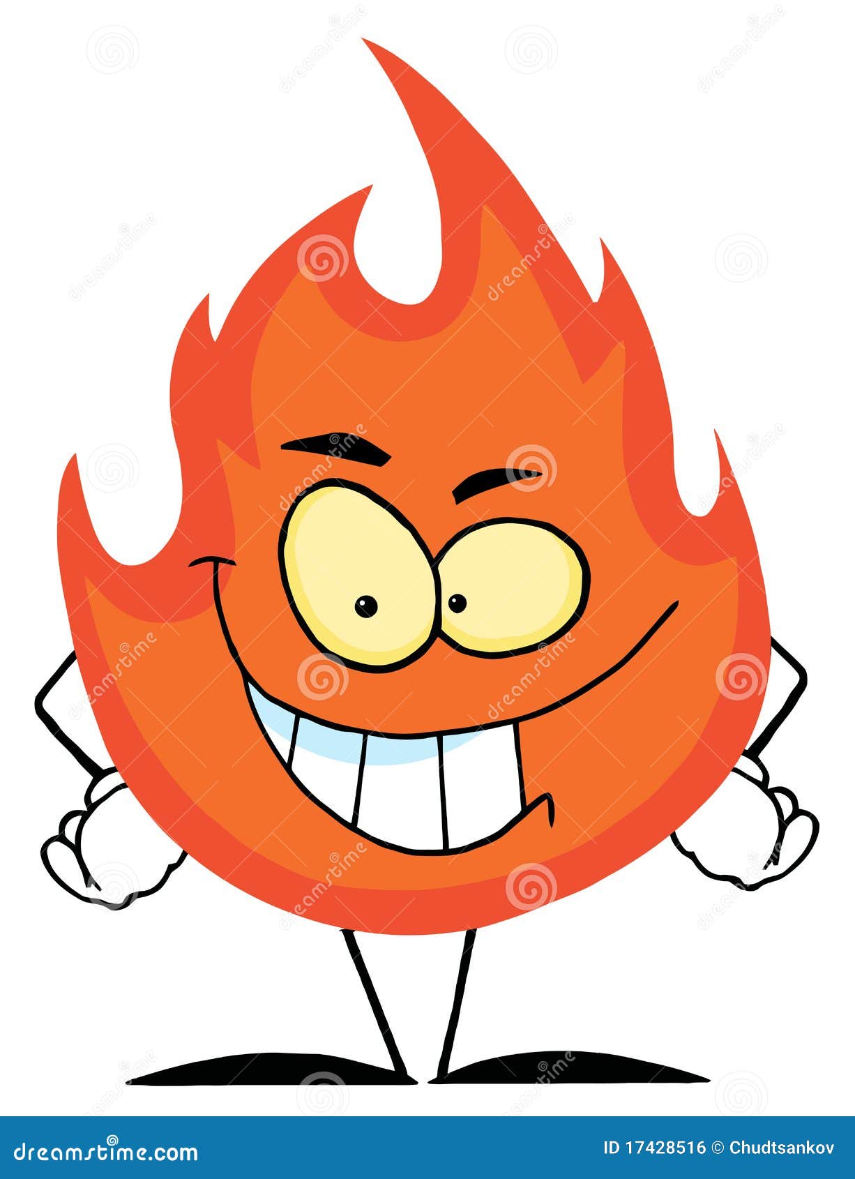 Evil Grinning Flame Character Stock Vector - Illustration of cartoons ...
