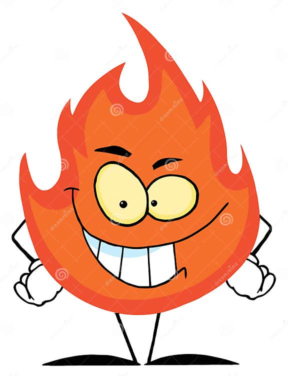 Evil Grinning Flame Character Stock Vector - Illustration of cartoons ...
