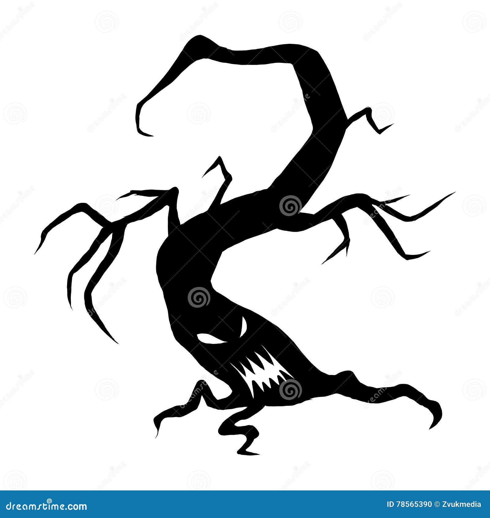 Evil halloween face tree stock vector. Illustration of branch - 78565390