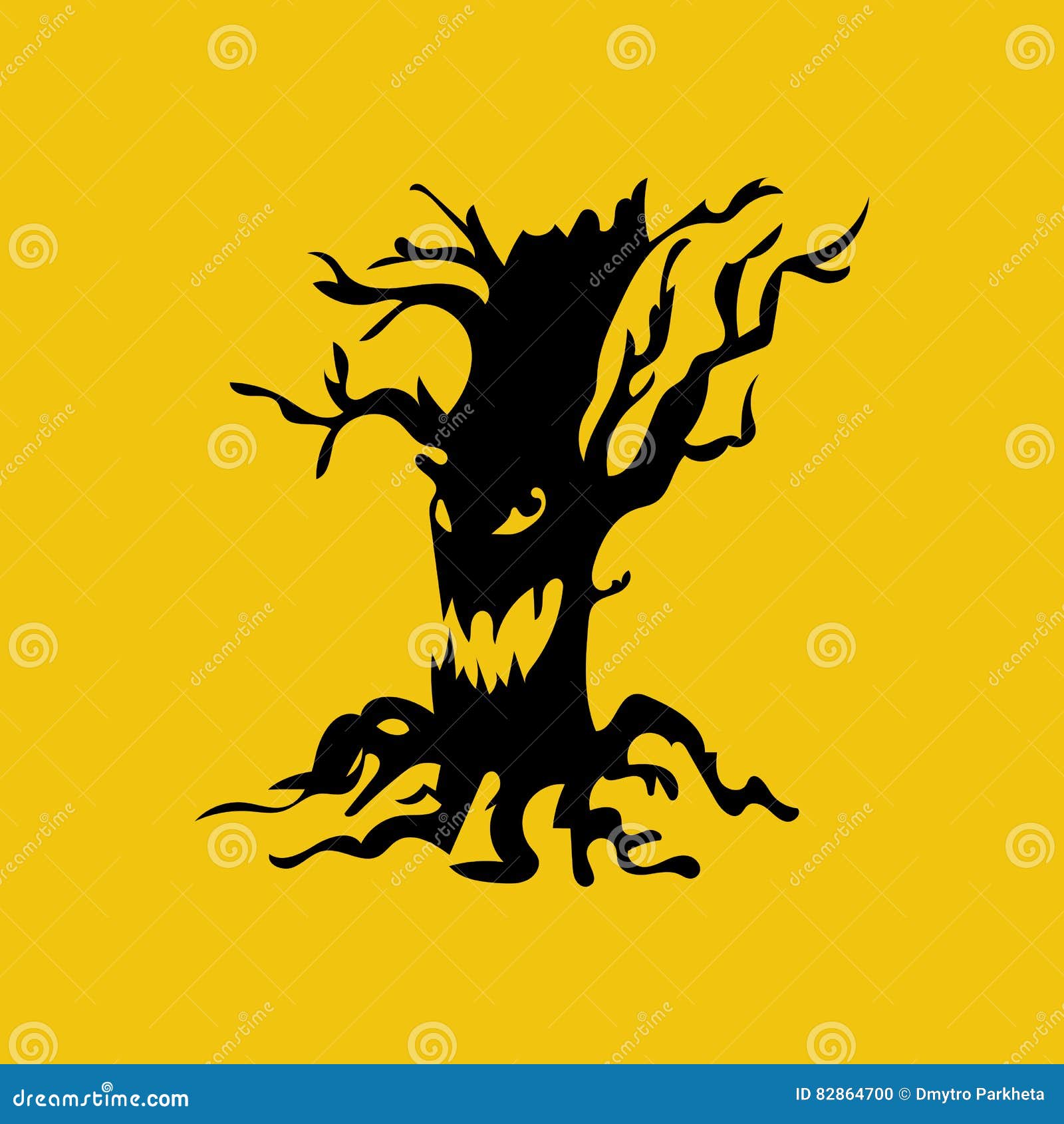 Evil halloween tree stock vector. Illustration of evil - 82864700