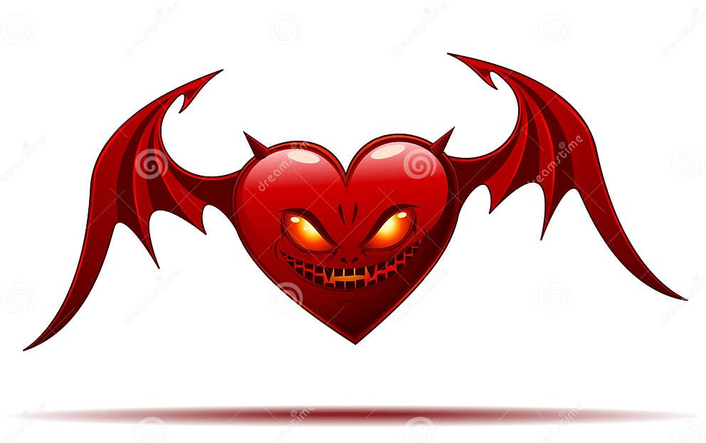 Evil Heart stock vector. Illustration of object, isolated - 7716434