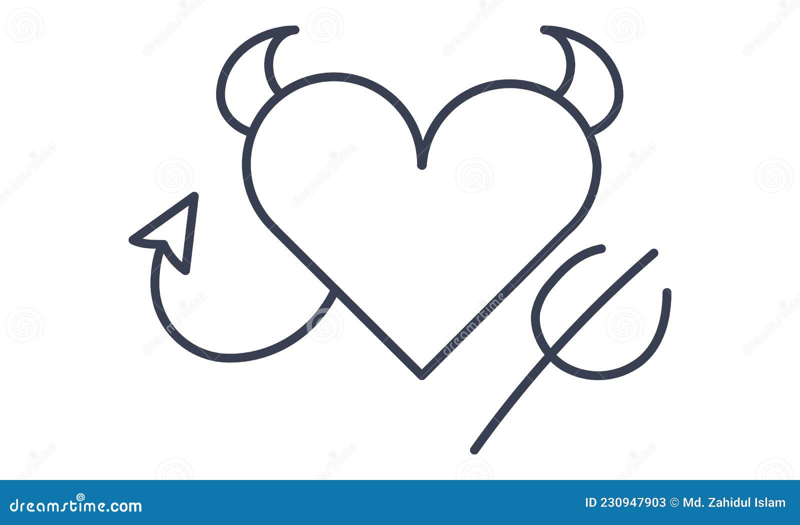 Evil Heart Icon Simple Romance Element Valentine Vector Image Stock ...