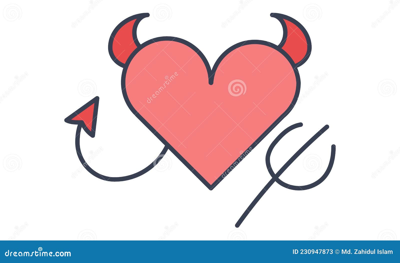 Evil Heart Icon Simple Romance Element Valentine Vector Image Stock ...