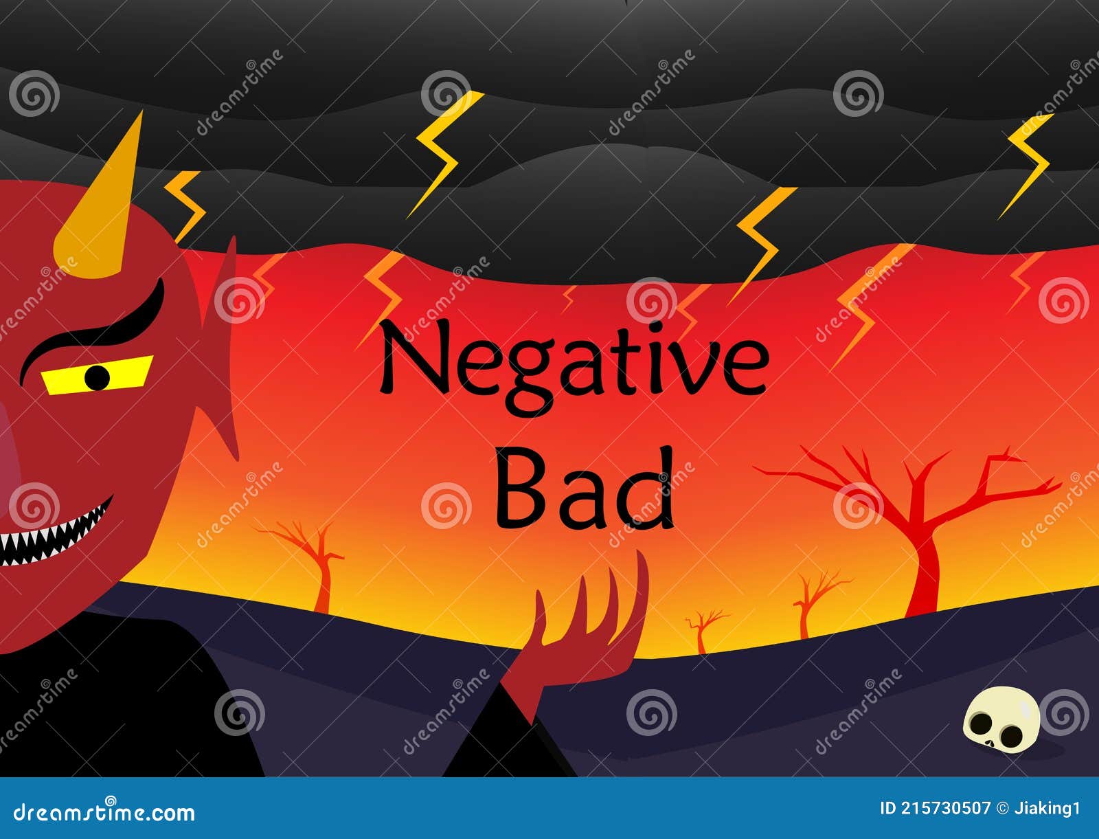 Evil in Hell Land with Space, Vector Art Stock Vector - Illustration of ...