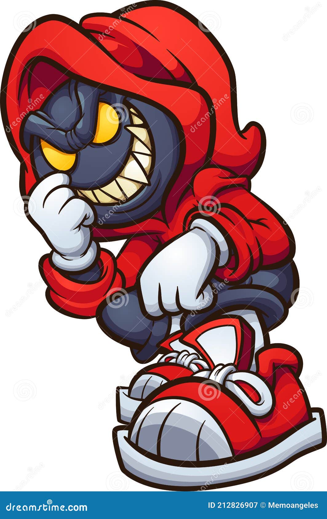 Evil Hooded Cartoon Character With Different Poses Vector Illustration ...