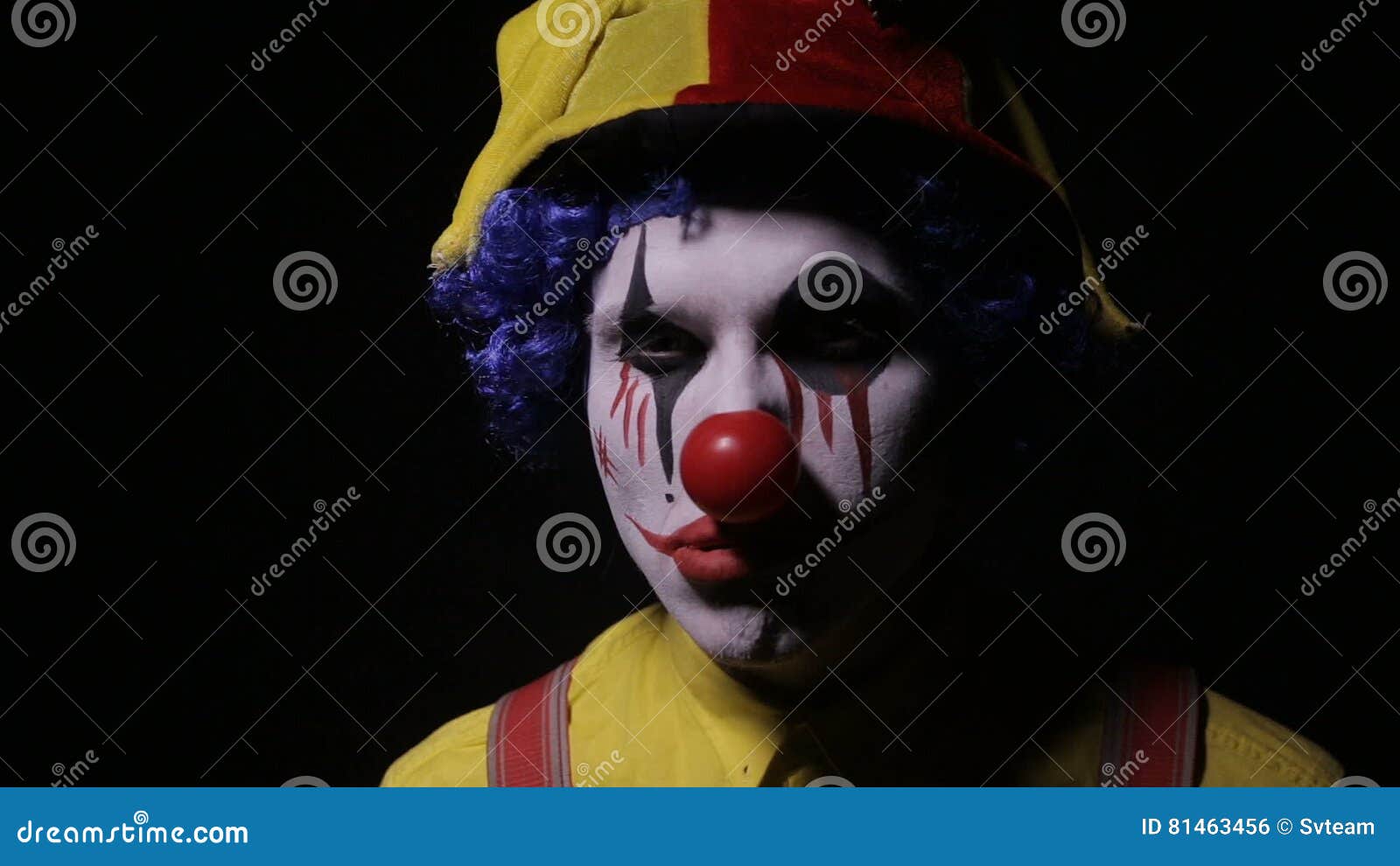 Evil, Horror Clown Man Looking into Camera. Stock Footage - Video of ...