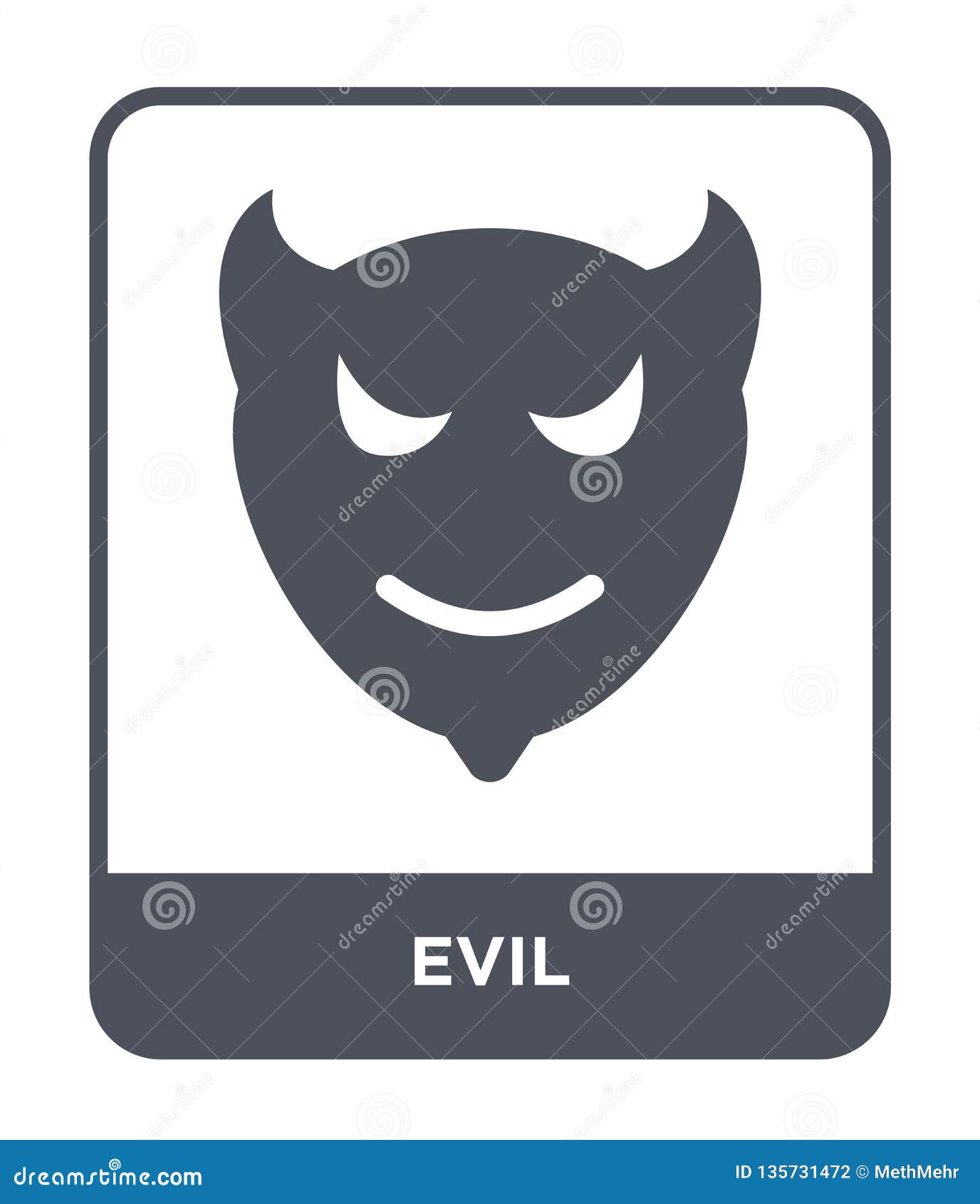 Evil Icon in Trendy Design Style. Evil Icon Isolated on White ...