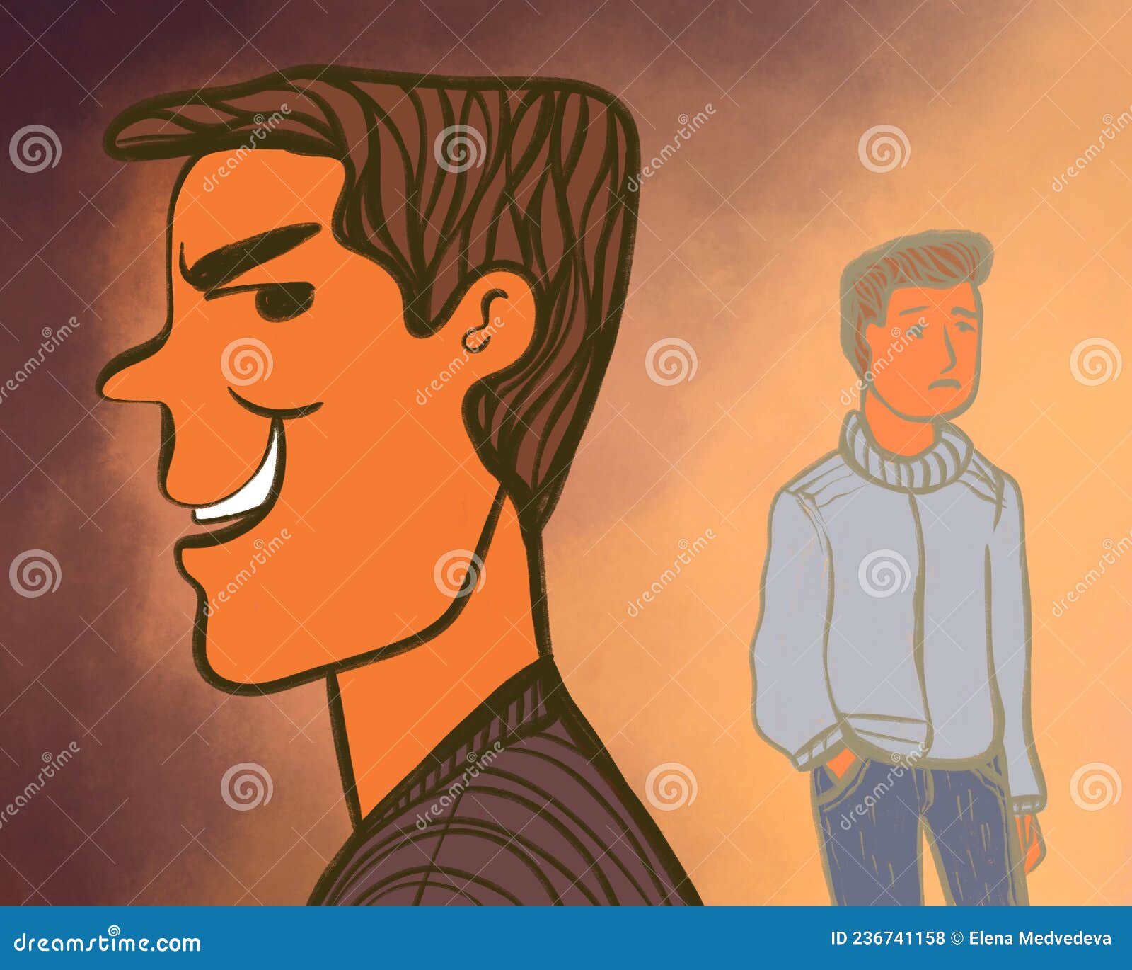 Evil Intent. Bad Person Bullying. is Planning Something Bad Stock ...