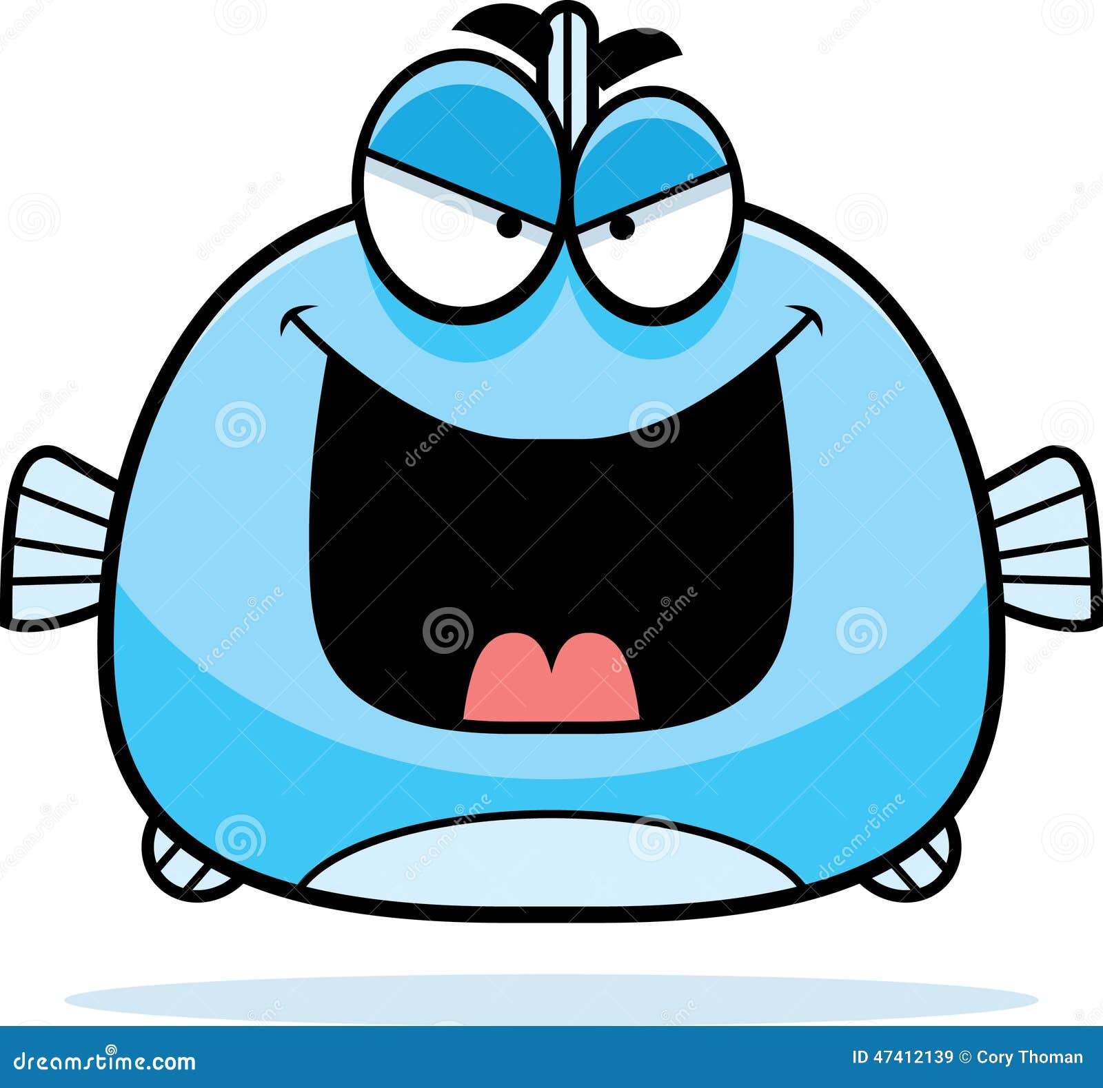 Evil Little Fish stock vector. Illustration of animal - 47412139