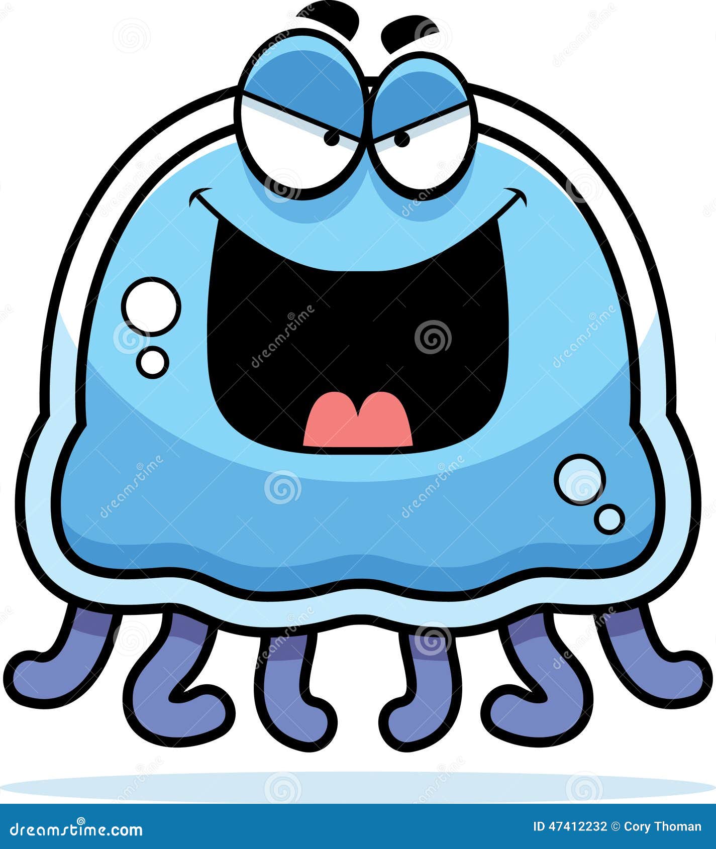 Evil Little Jellyfish stock vector. Illustration of cartoon - 47412232