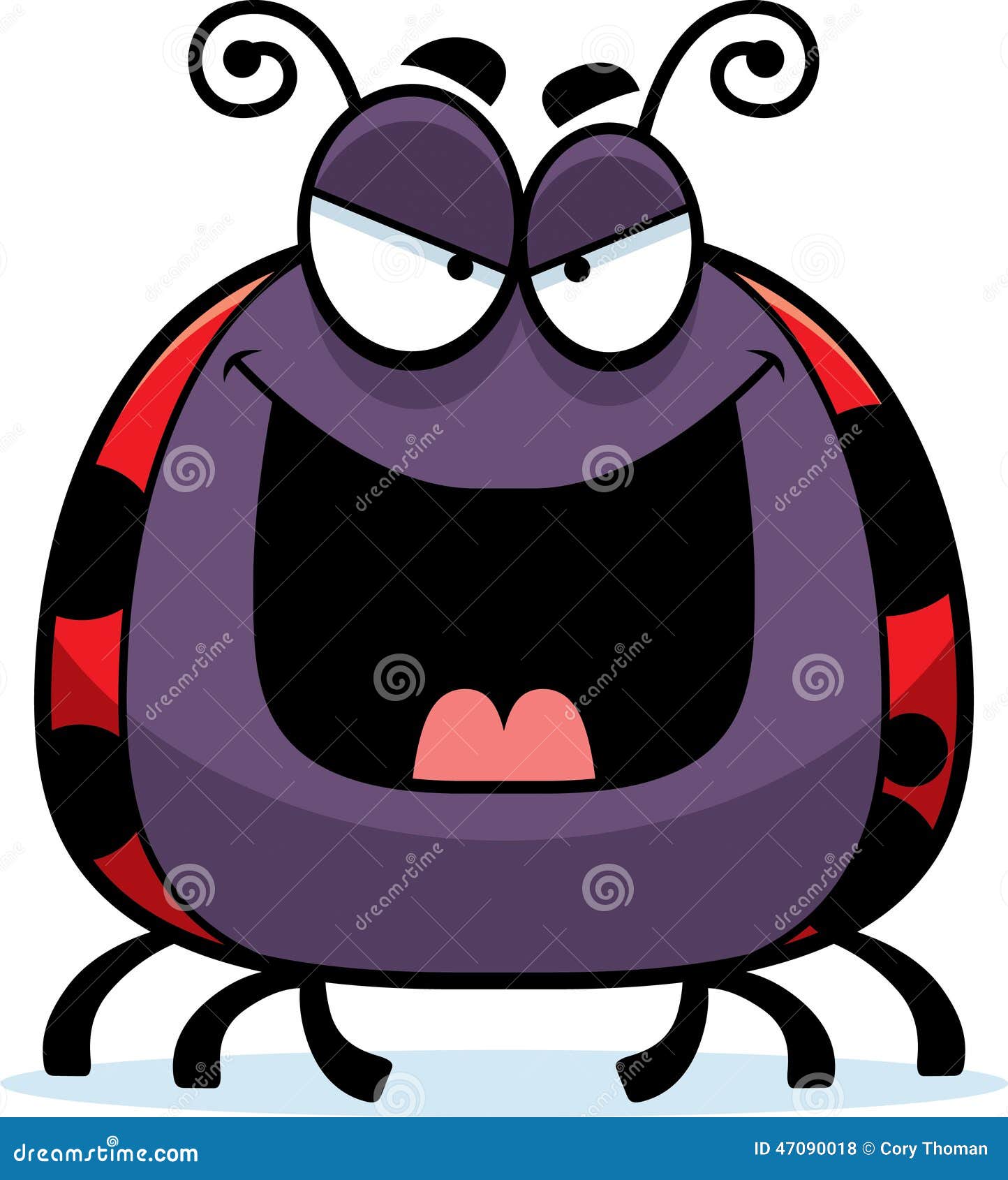 Evil Little Ladybug stock vector. Illustration of clip - 47090018