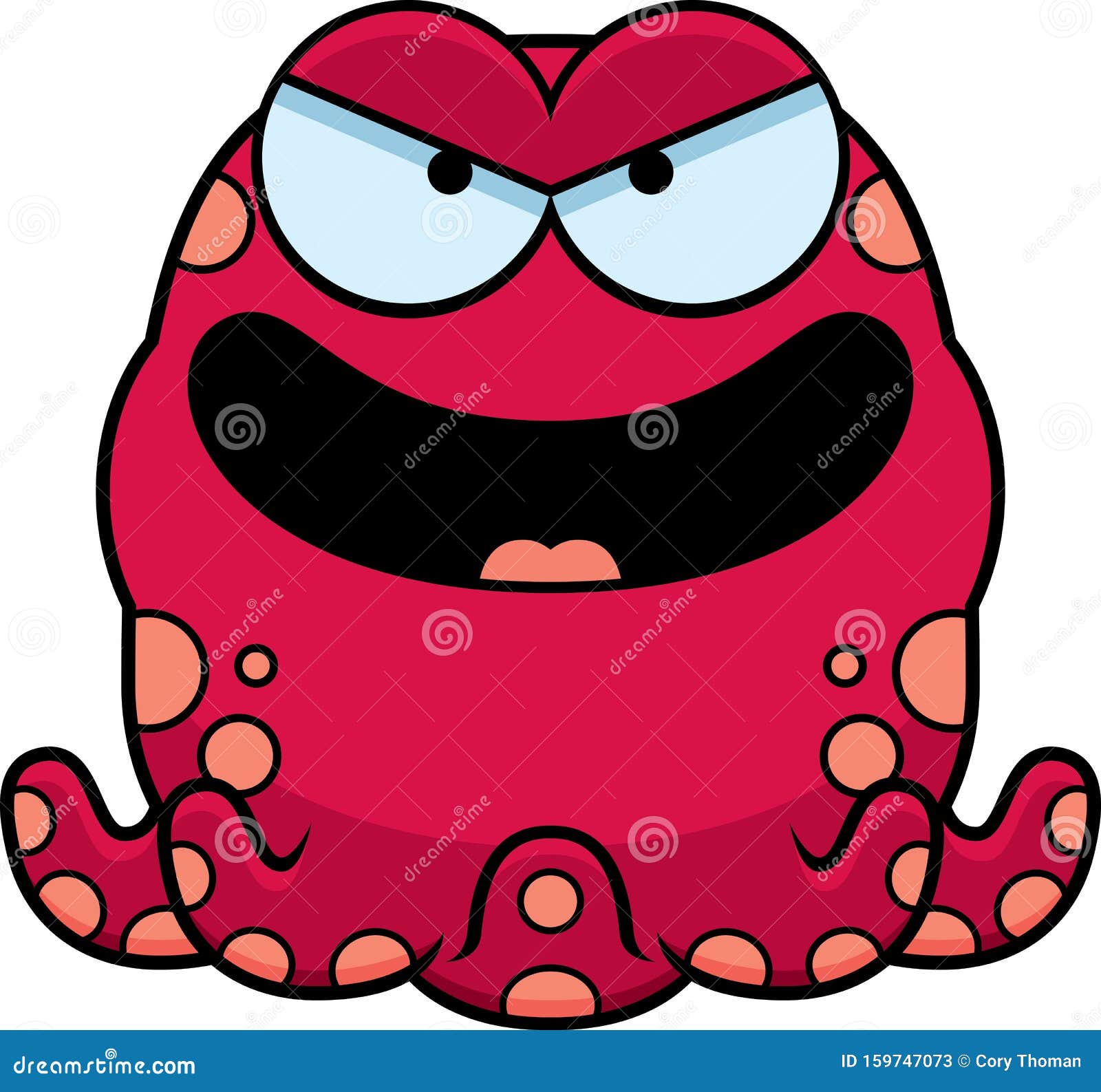 Evil Little Octopus stock vector. Illustration of cartoon - 159747073