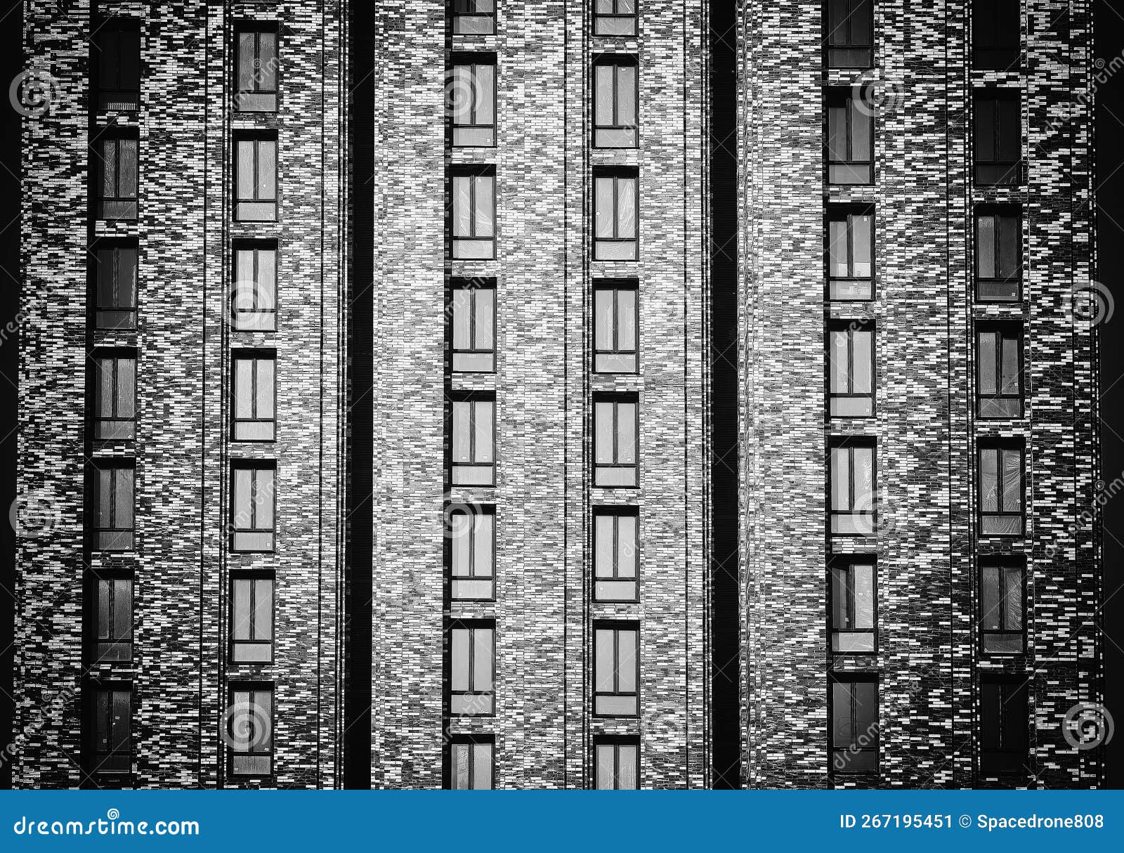 Evil Looking Front of Skyscraper Dark Background Stock Image - Image of ...