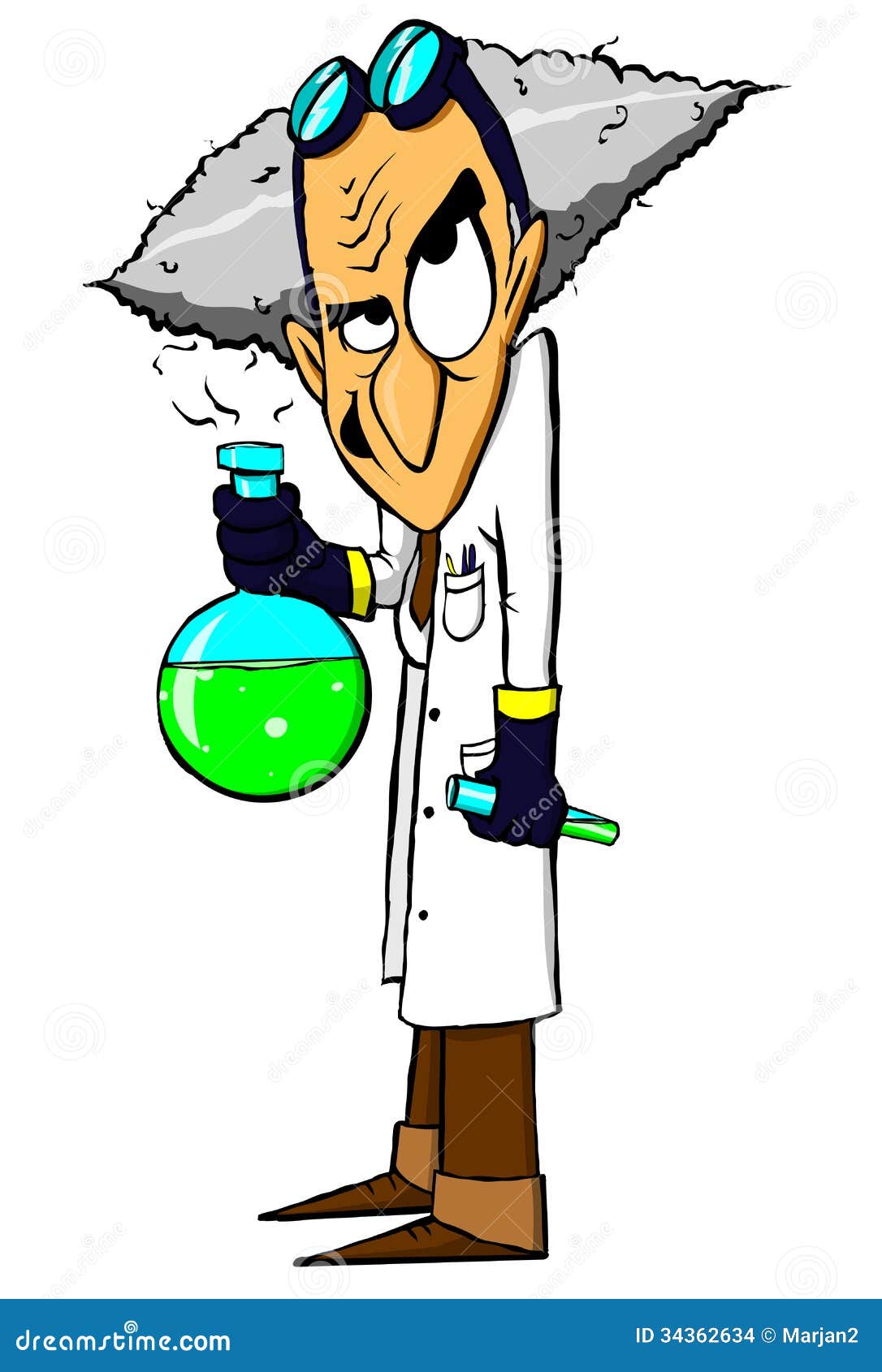 Evil Mad Scientist Stock Vector Image Of Glasses Bottle 34362634