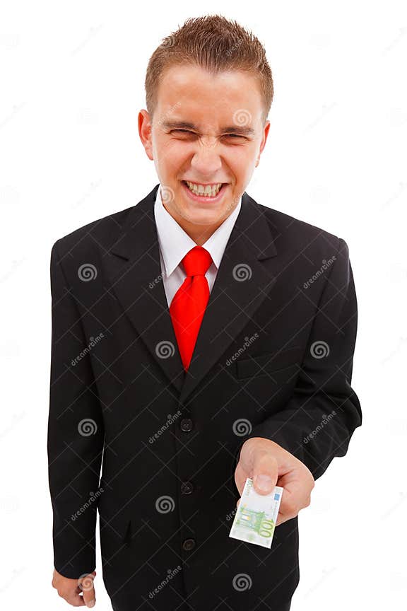 Evil Man Offering Small Money Stock Photo - Image of hold, concept ...